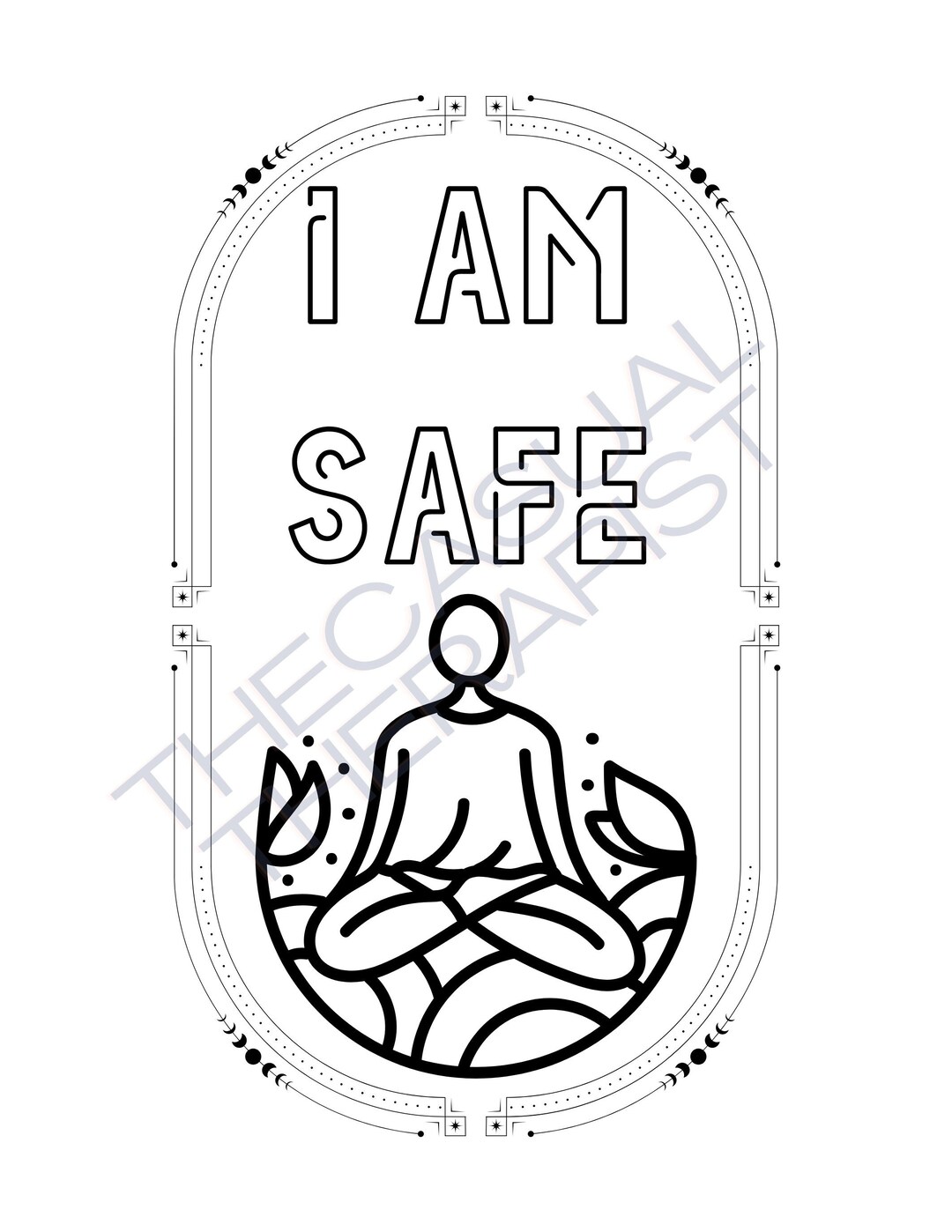 I Am Safe Coloring Page, Affirmation Coloring Page, Mindful Coloring ...
