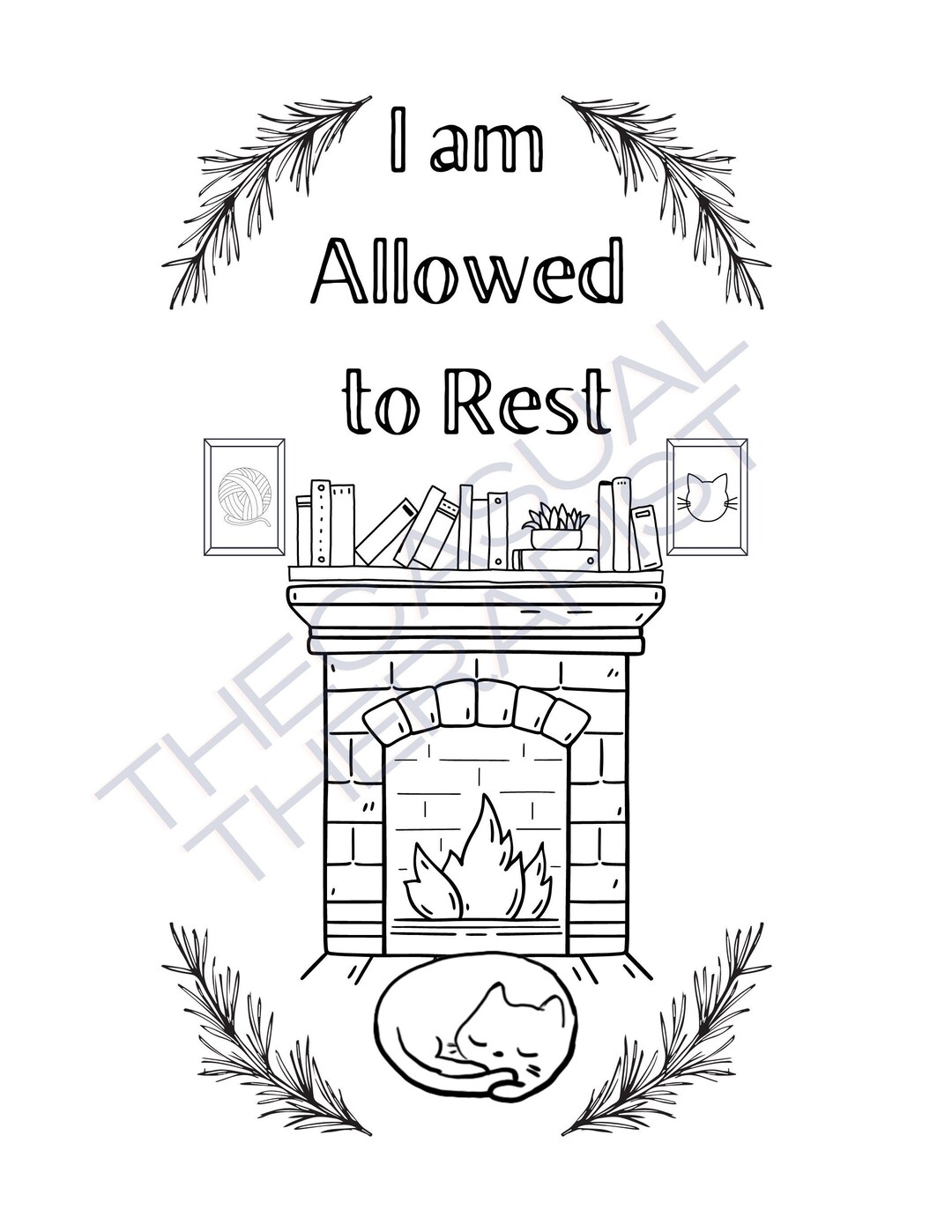 Allowed Rest Coloring Page, Affirmation Coloring Page, Mindful Coloring ...