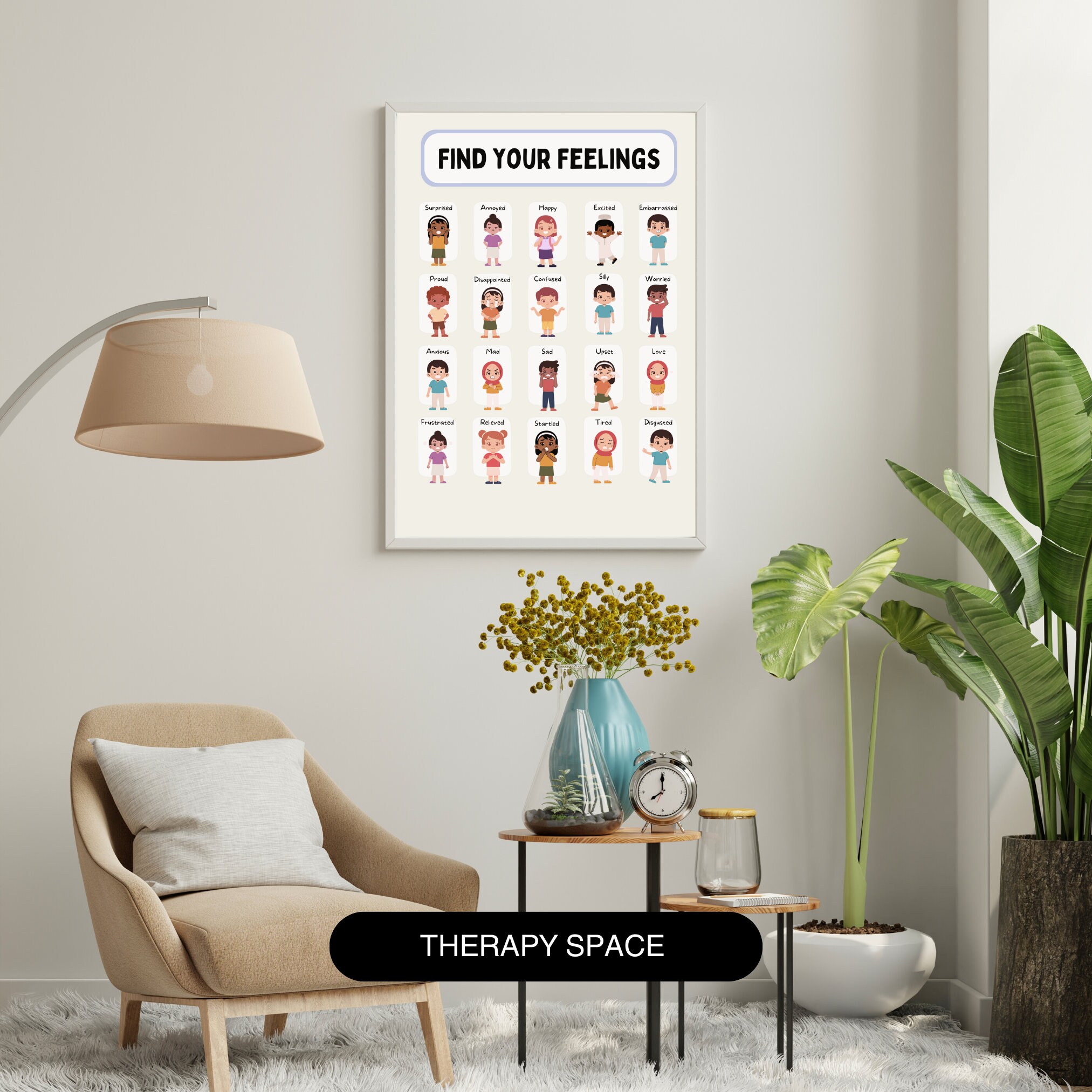 Feeling Poster, Calm Corner, Therapy Wall Art, Digital Download - Etsy