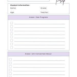 Parent IEP Form, Meeting Prep, Special Education, Digital Download - Etsy