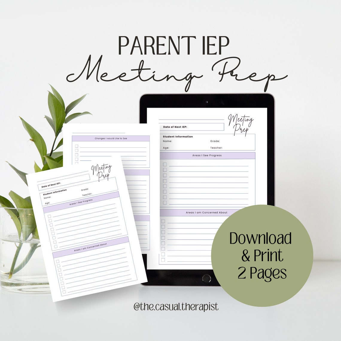 Parent IEP Form, Meeting Prep, Special Education, Digital Download - Etsy