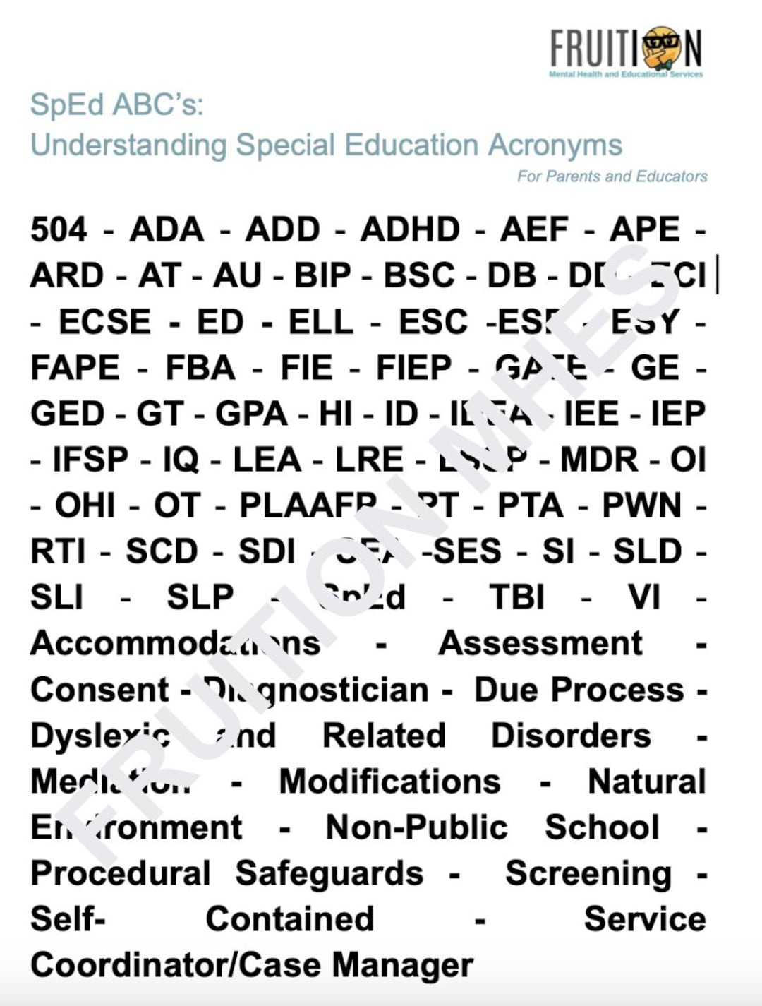 Special Education Acronyms - Etsy