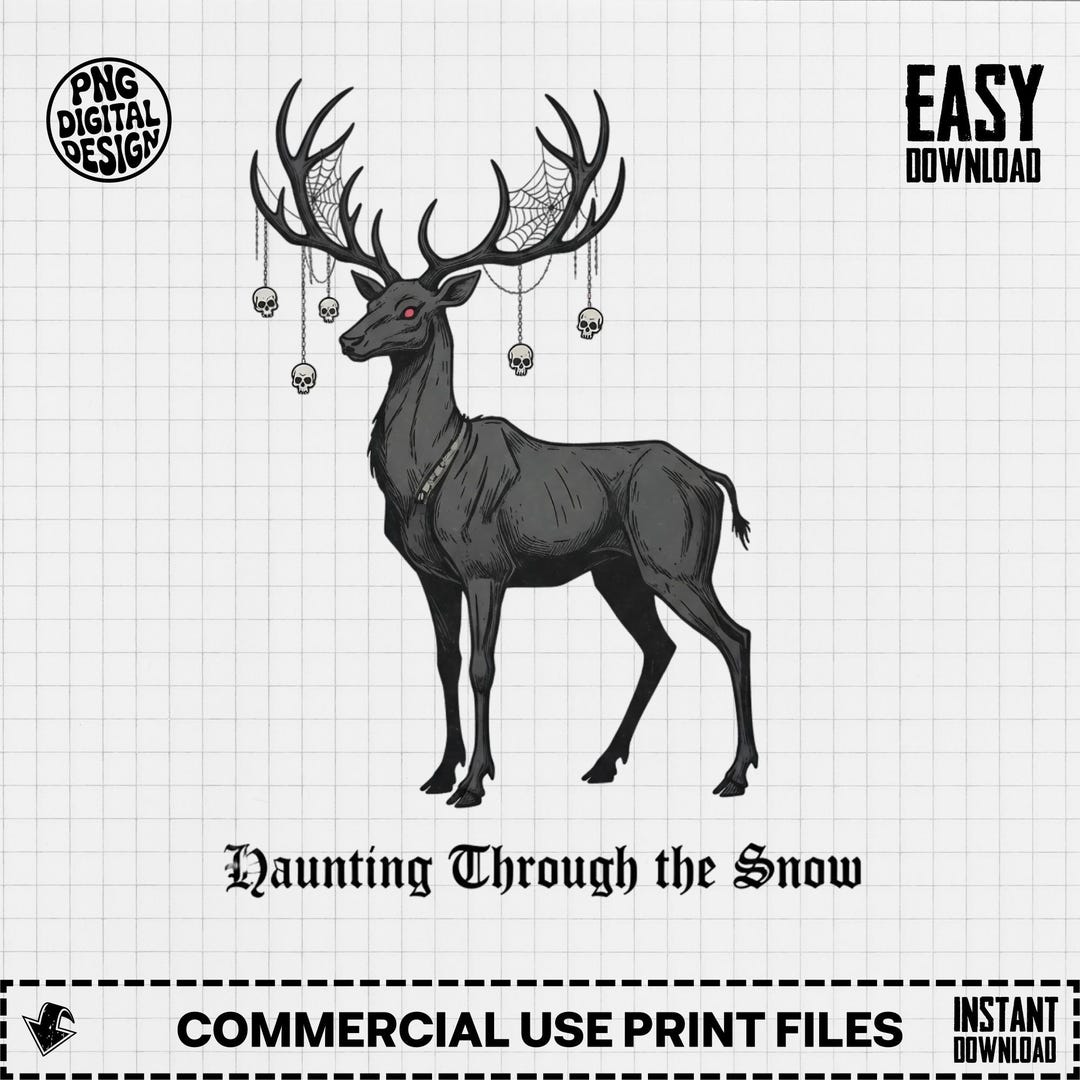 Gothic Deer Clipart: Spooky Skull Design (digital Download) - Etsy