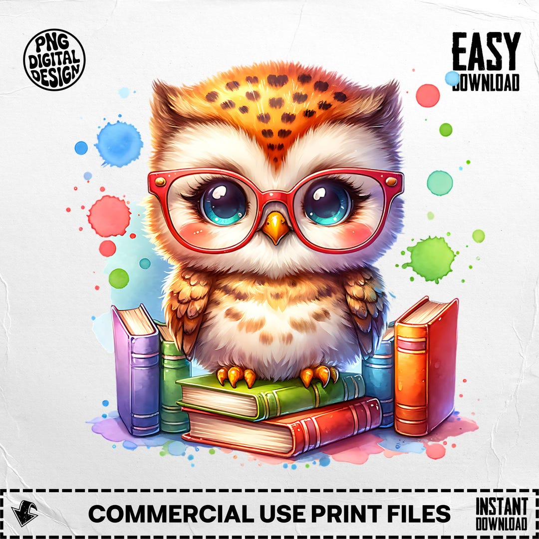 Watercolor Baby Owl Clipart: Nursery Animal PNG (commercial Use ...