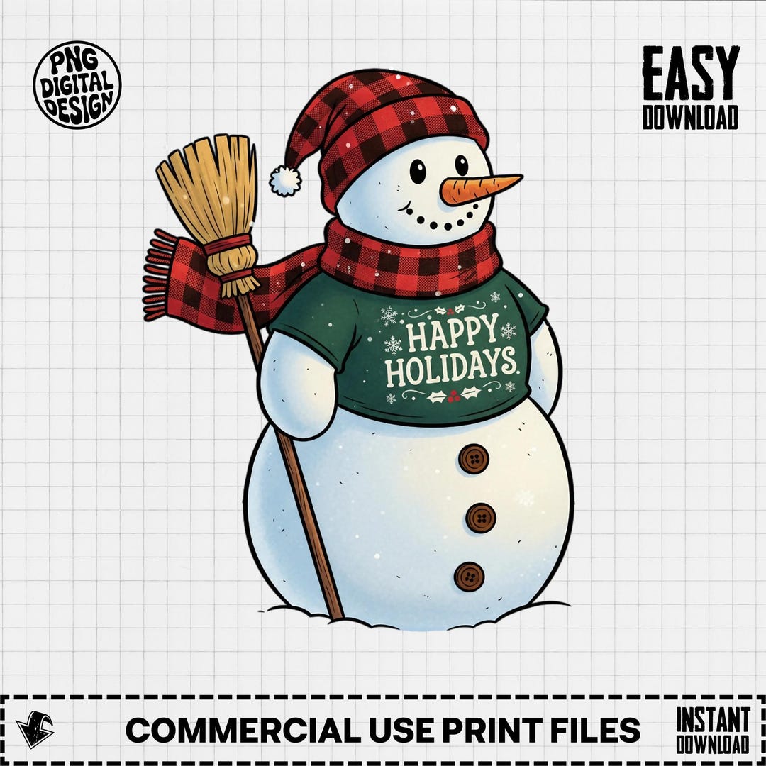 Snowman Clipart, Cute Snowman Png, Winter Clipart, Happy Holidays ...