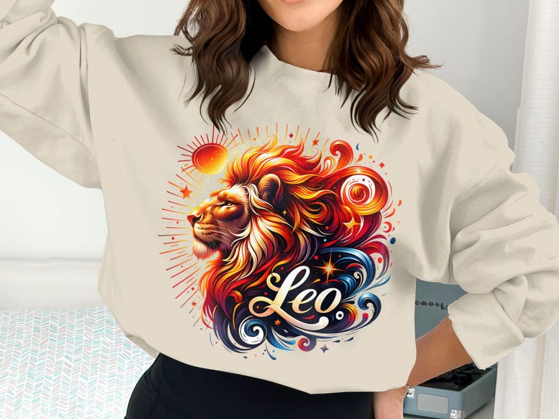Watercolor Leo Zodiac Clipart: Lion With Golden Mane PNG (commercial ...