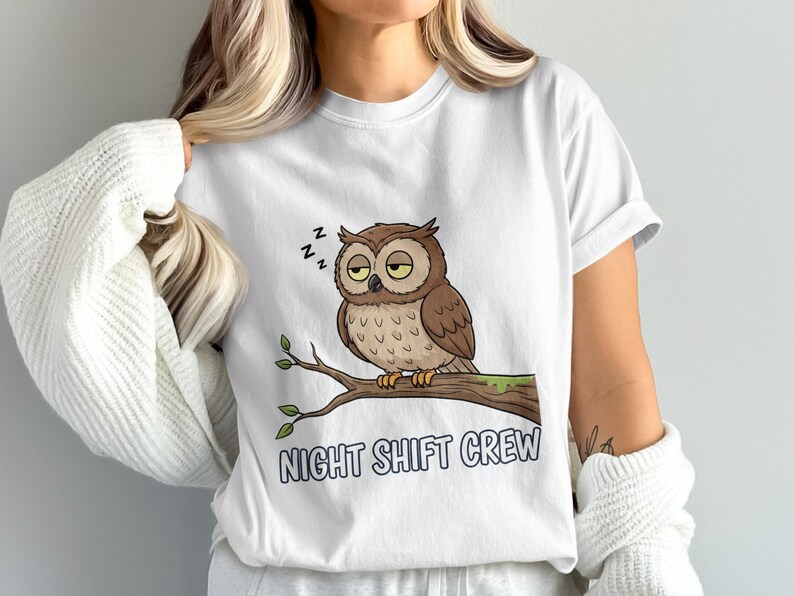 Sleepy Cartoon Owl Clipart: Night Shift Crew PNG (digital Download) - Etsy