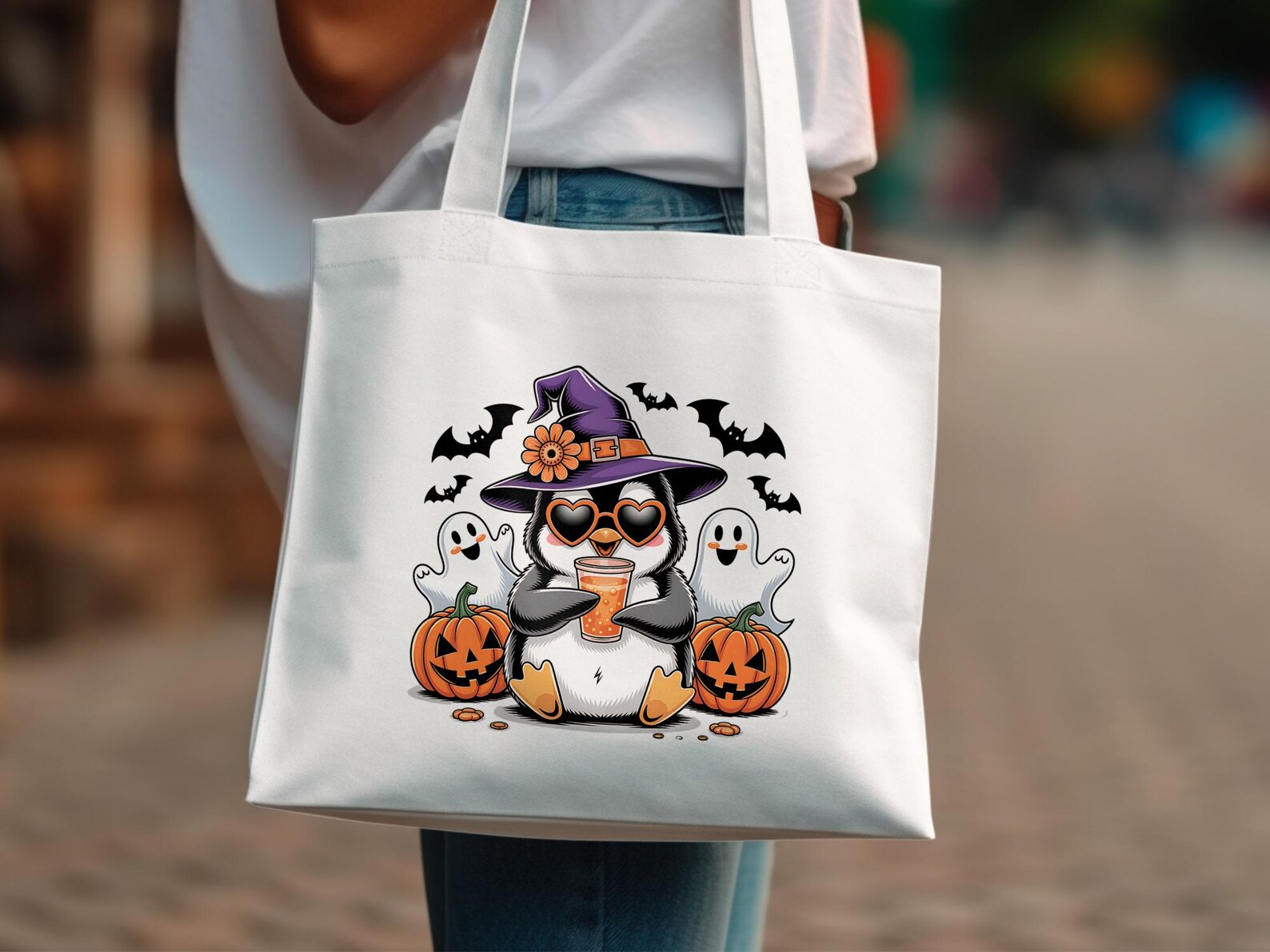 Halloween Penguin Clipart: Spooky Autumn Animal PNG (digital Download ...