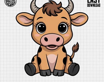 Baby Cow Clipart, Cute Baby Animal Clipart, Baby Nursery Clipart, Farm ...