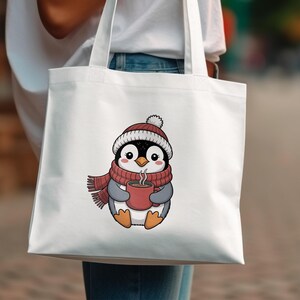 Winter Penguin Clipart, Holiday Animal PNG, Coffee Mug (digital ...