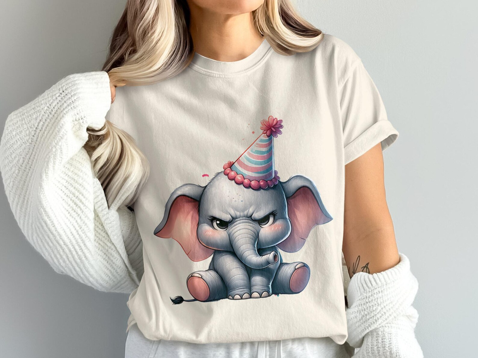 Grumpy Elephant Png, Elephant Png, Party Hat Png, Cute Elephant ...