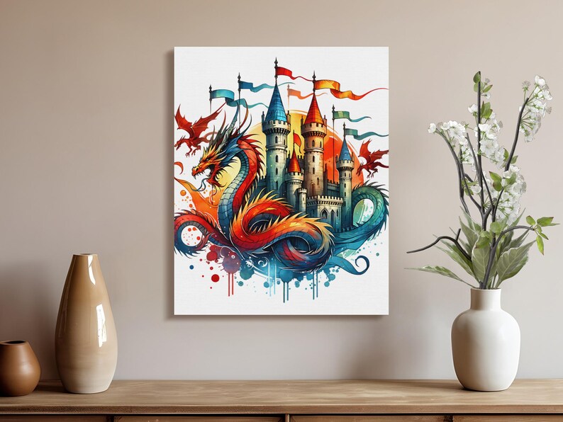 Medieval Castle Dragon Clipart PNG, Guardian Dragon Wrapping Around ...