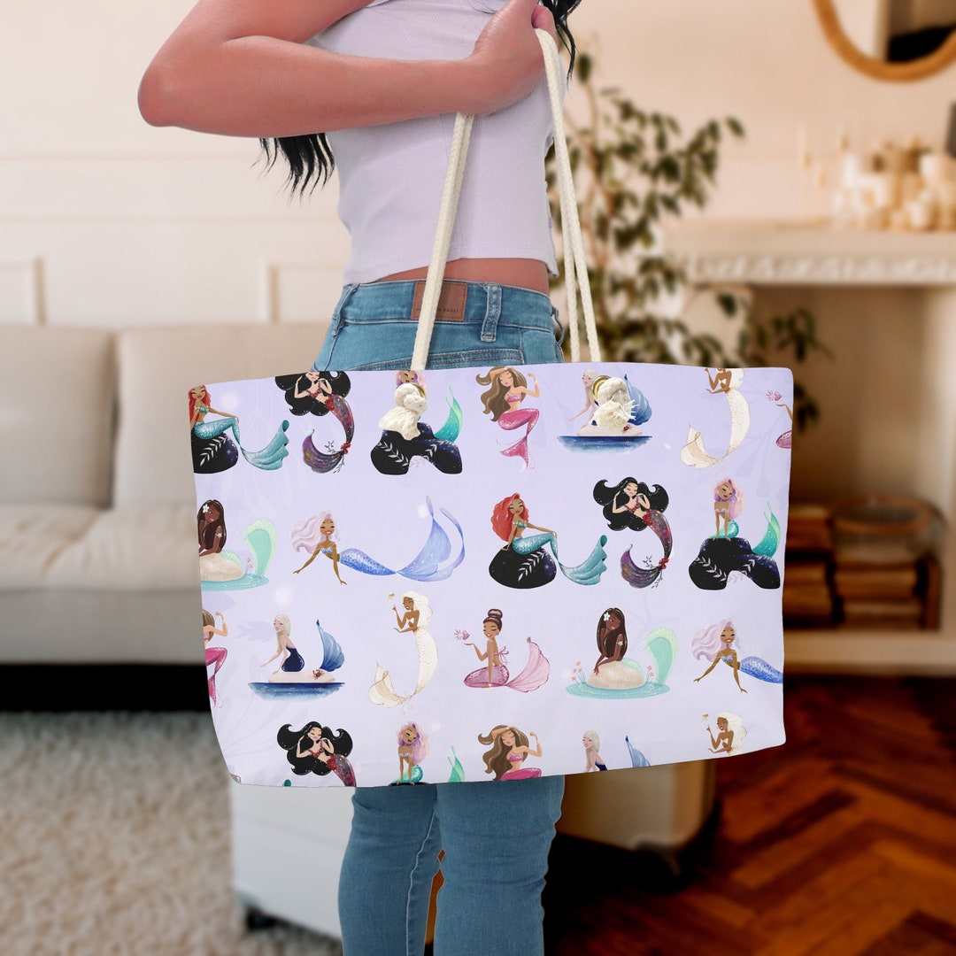 Mermaid Bag, Mermaid Gift, Weekender Bag, Duffle Bag, Little Mermaid ...