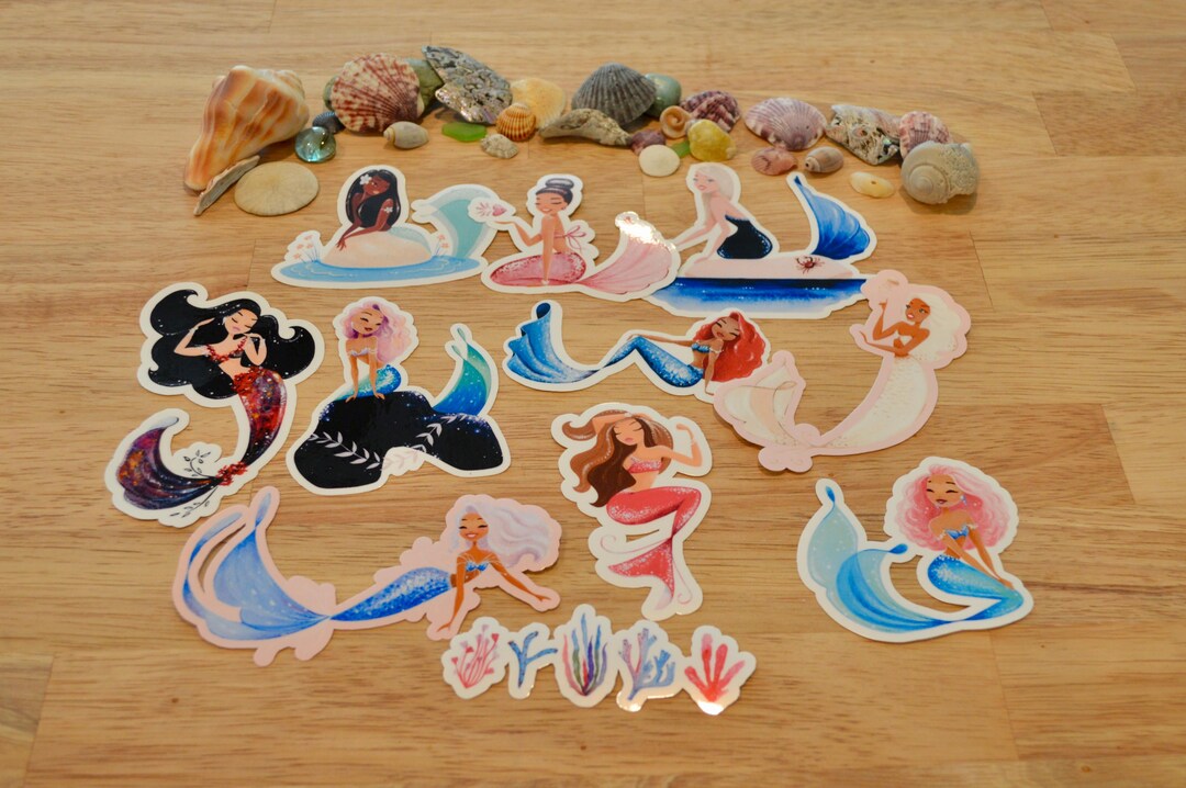 Mermaid Sticker Pack, Pretty Mermaids, Waterproof Vinyl Stickers, Gift ...