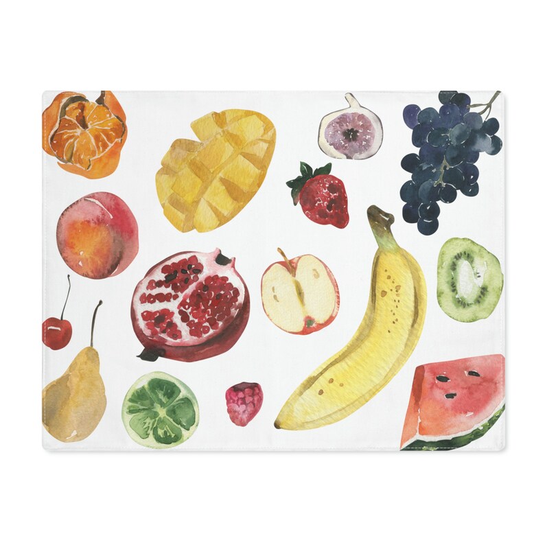 Fruit Placemat, Rainbow Fruit, Gift for Vegan, Housewarming Gift ...