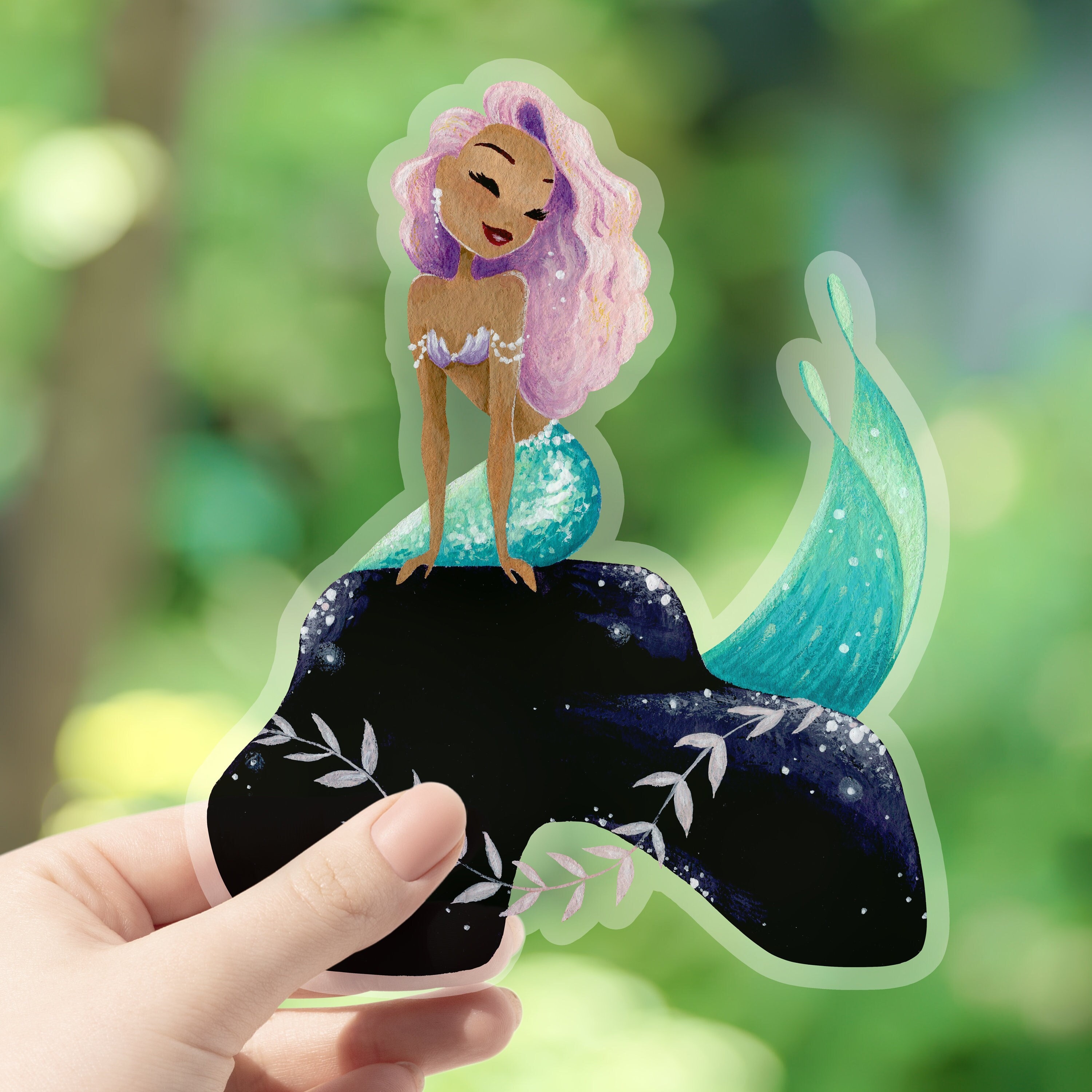 Mermaid Sticker, Little Mermaid Sticker, Black Mermaid Sticker, Laptop ...