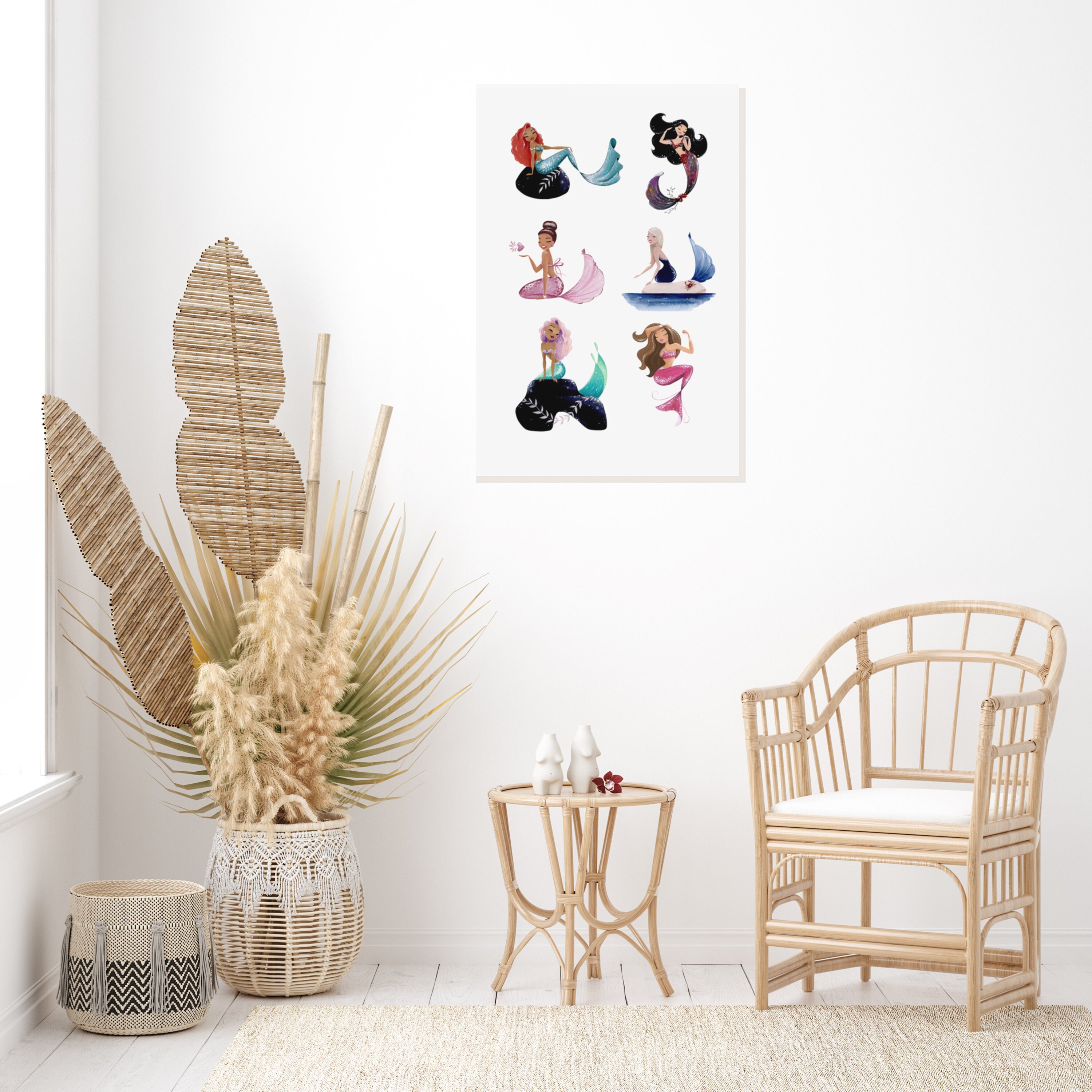 Mermaid Poster, Mermaid Art Print, Mermaid Party Artwork, Little ...