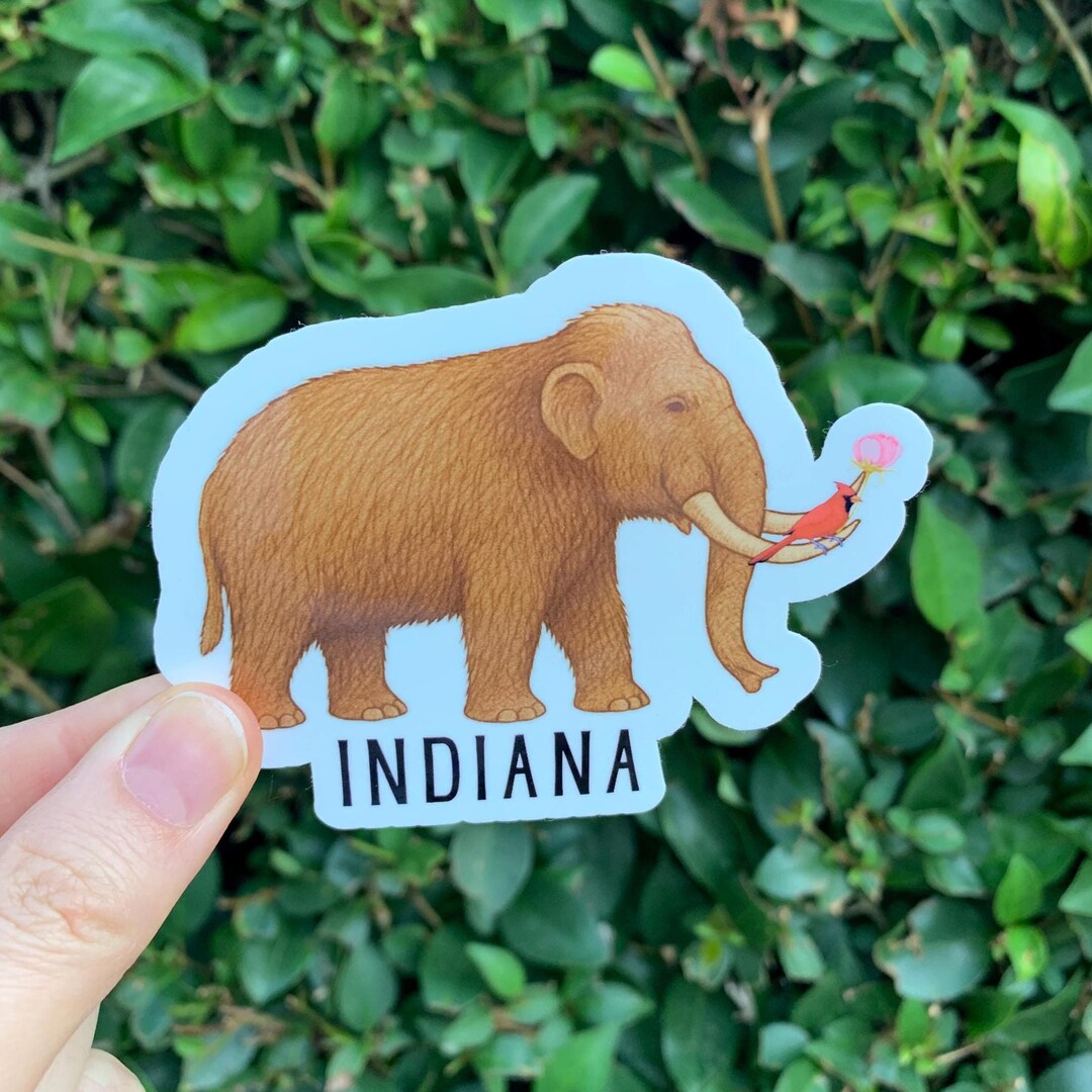 Indiana Sticker, State Sticker, Indiana Gift, Indiana Mastodon Sticker ...