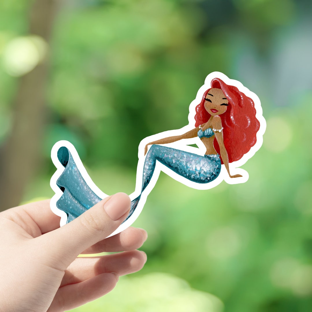 Mermaid Sticker, Little Mermaid Sticker, Black Mermaid Sticker, Laptop ...