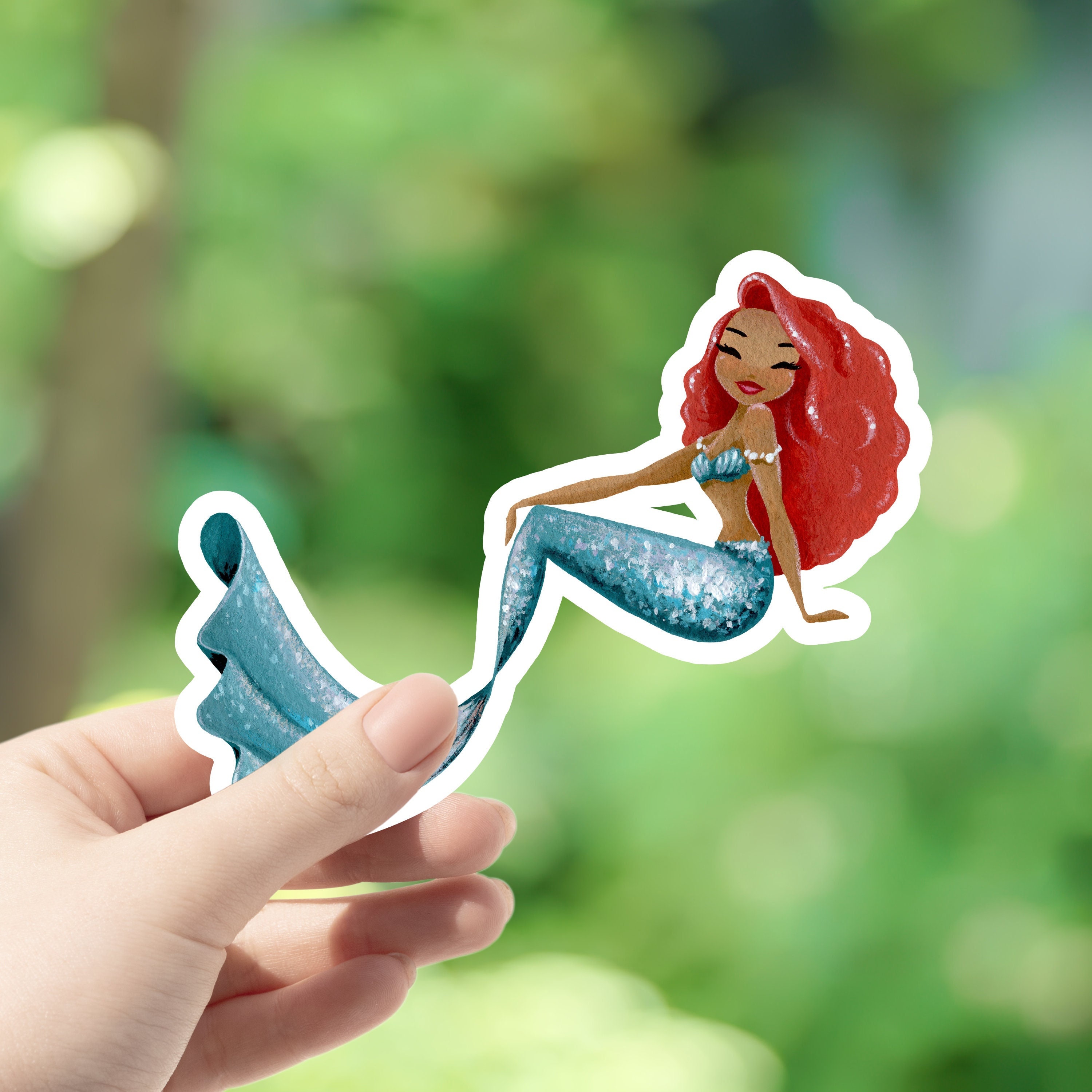 Mermaid Sticker, Little Mermaid Sticker, Black Mermaid Sticker, Laptop ...