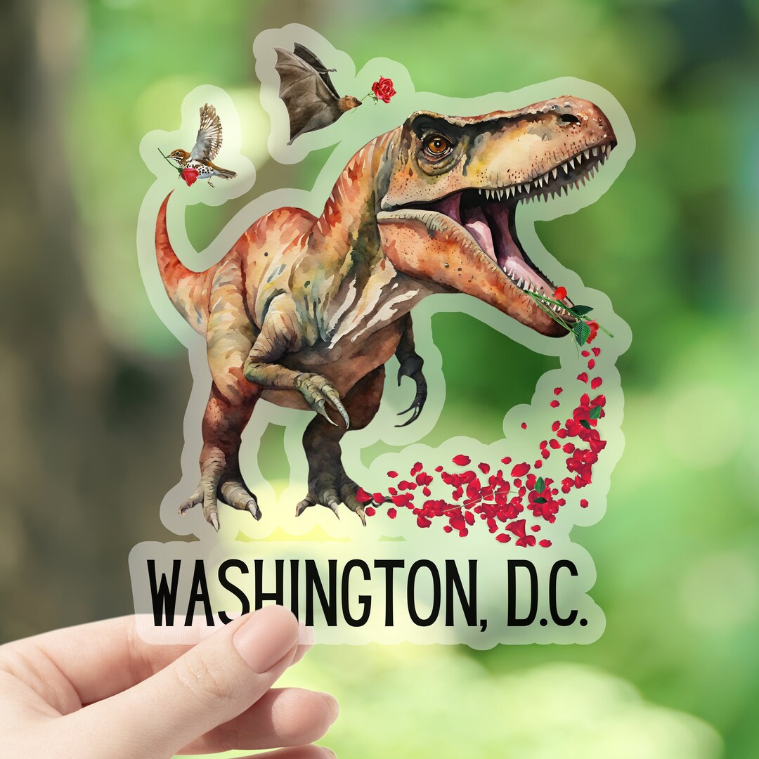 Washington DC Sticker, Dinosaur Sticker, Laptop Sticker, Vinyl Sticker ...