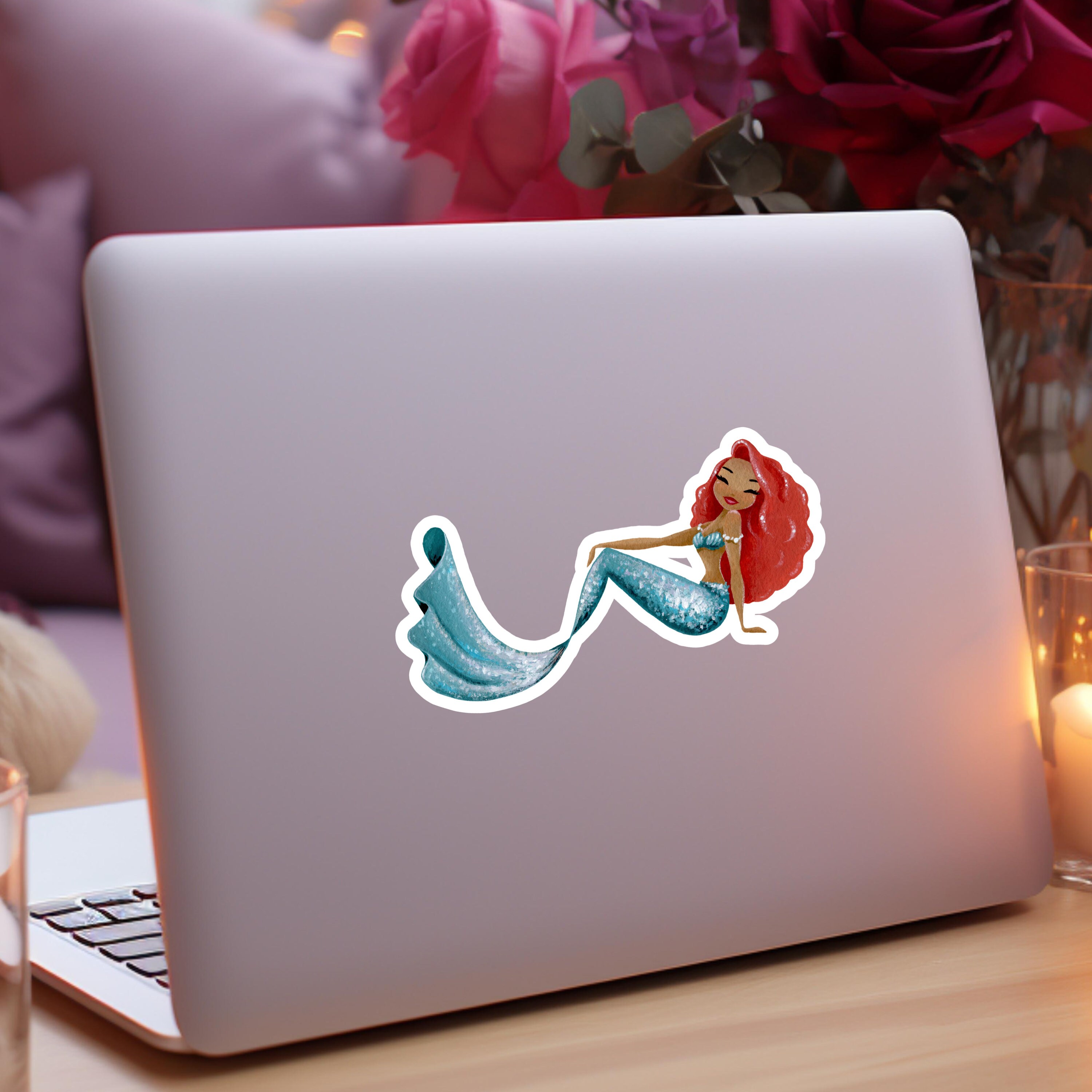 Mermaid Sticker, Little Mermaid Sticker, Black Mermaid Sticker, Laptop ...