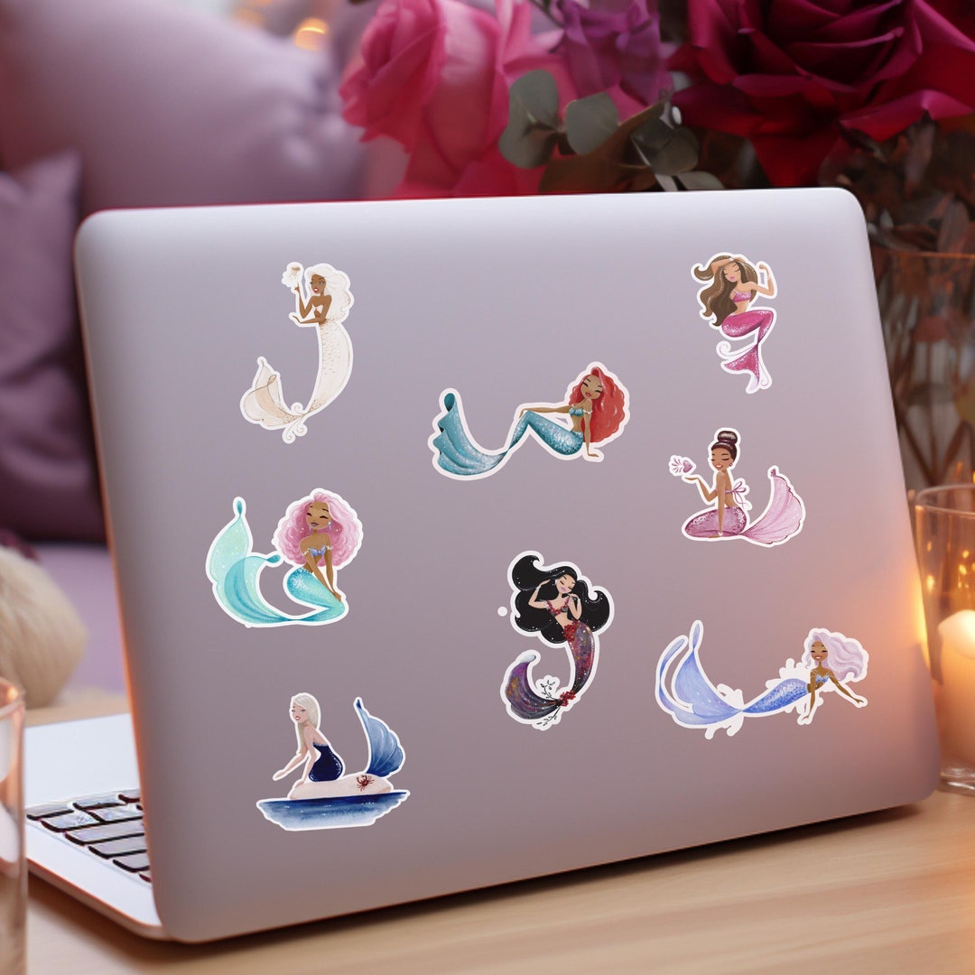 Mermaid Sticker Sheet, Ocean Sticker, Beach Sticker, Waterbottle ...