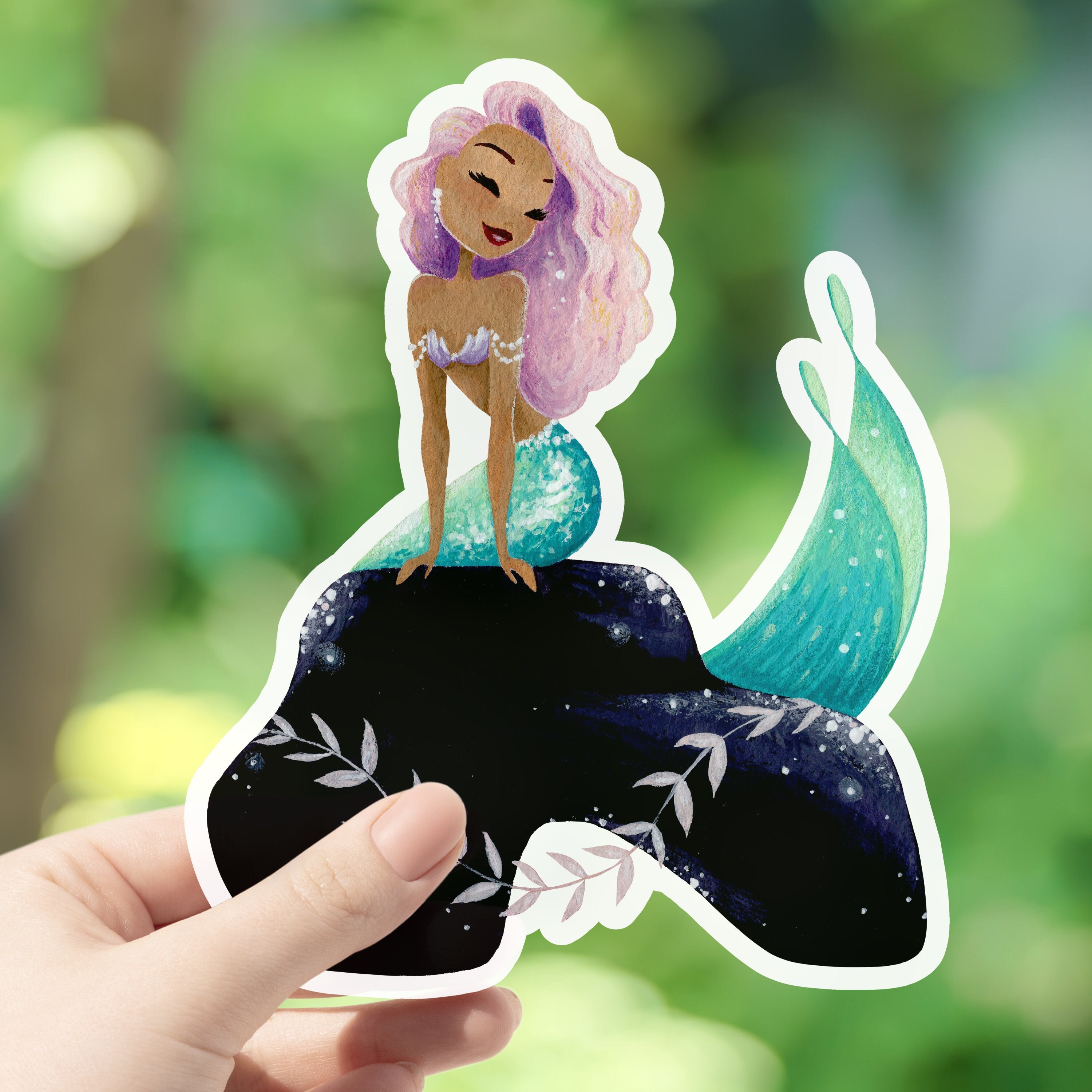 Mermaid Sticker, Little Mermaid Sticker, Black Mermaid Sticker, Laptop ...