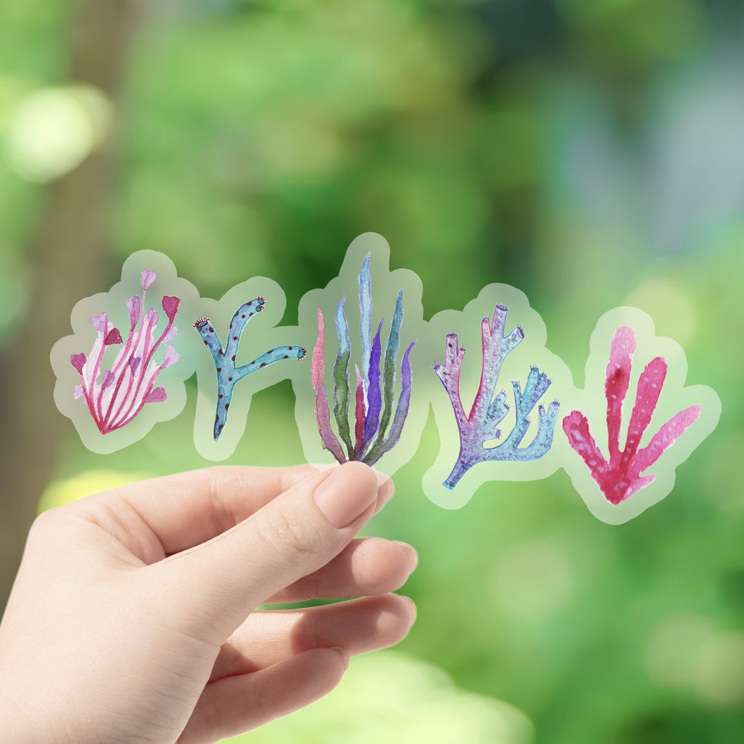 Coral Sticker, Ocean Sticker, Beach Sticker, Summer Sticker, Laptop ...