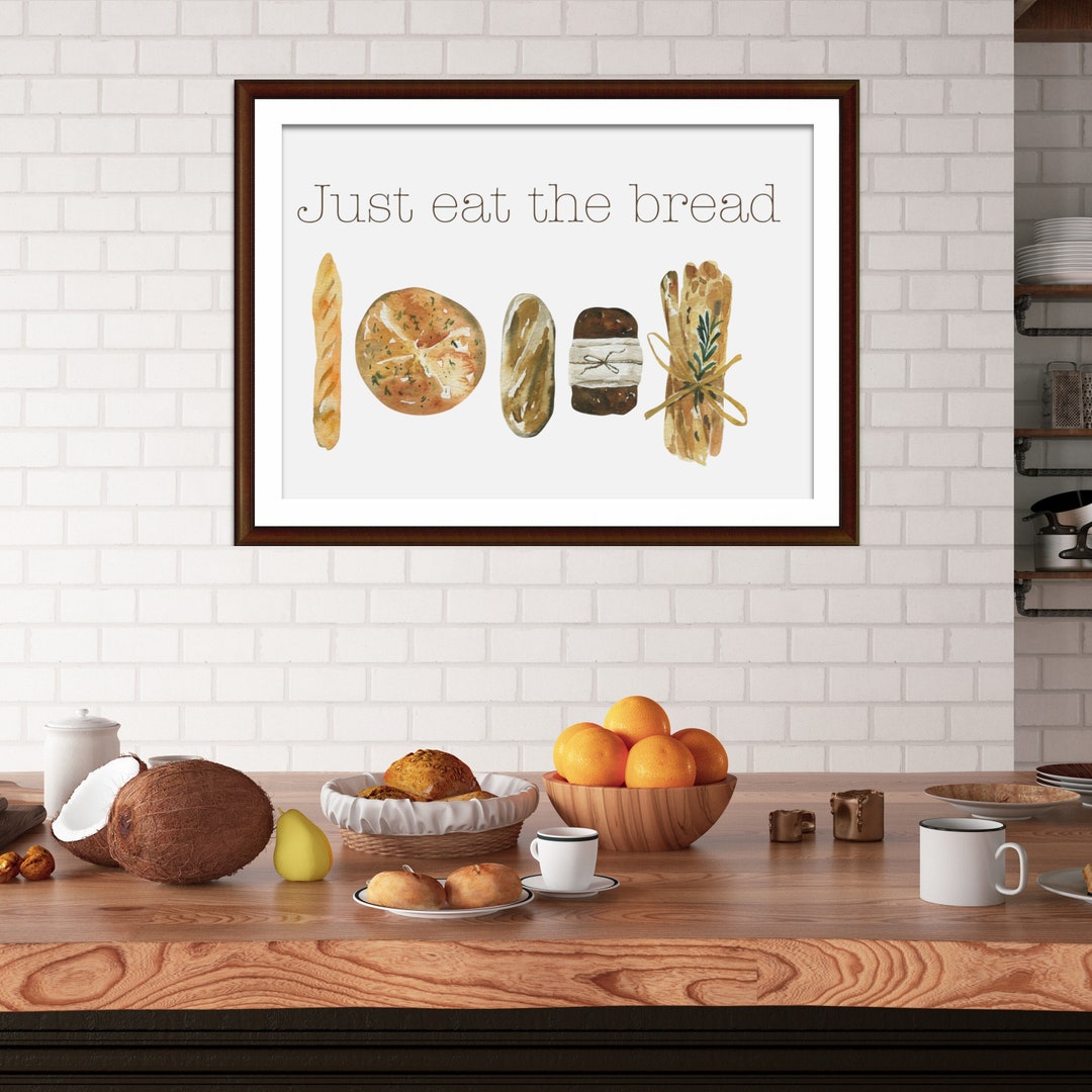 Kitchen Art Poster, Bread Poster, Bread Art Print, Carbs, High Carb ...