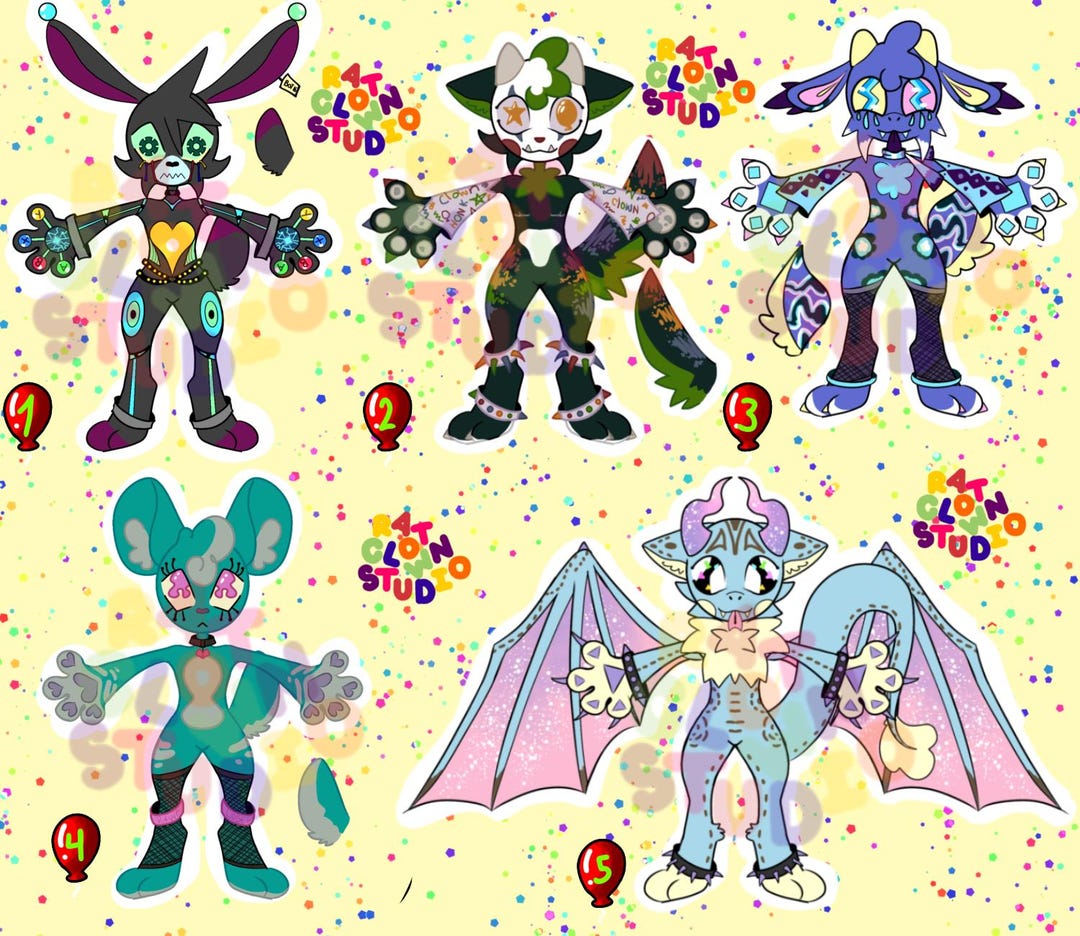 Cute Digital Original Fursona Adoptables. Furry Bunny's, Kitties ...