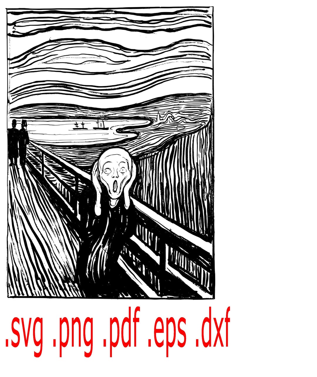 The-scream-edvard-munch, Vintage Illustration-digital Download DXF SVG ...