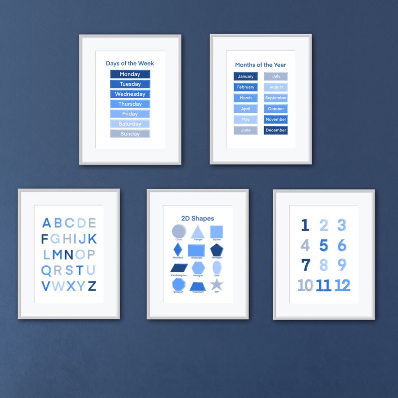 Alphabet / Numbers / Shapes / Days of the Week / Months of the Year ...