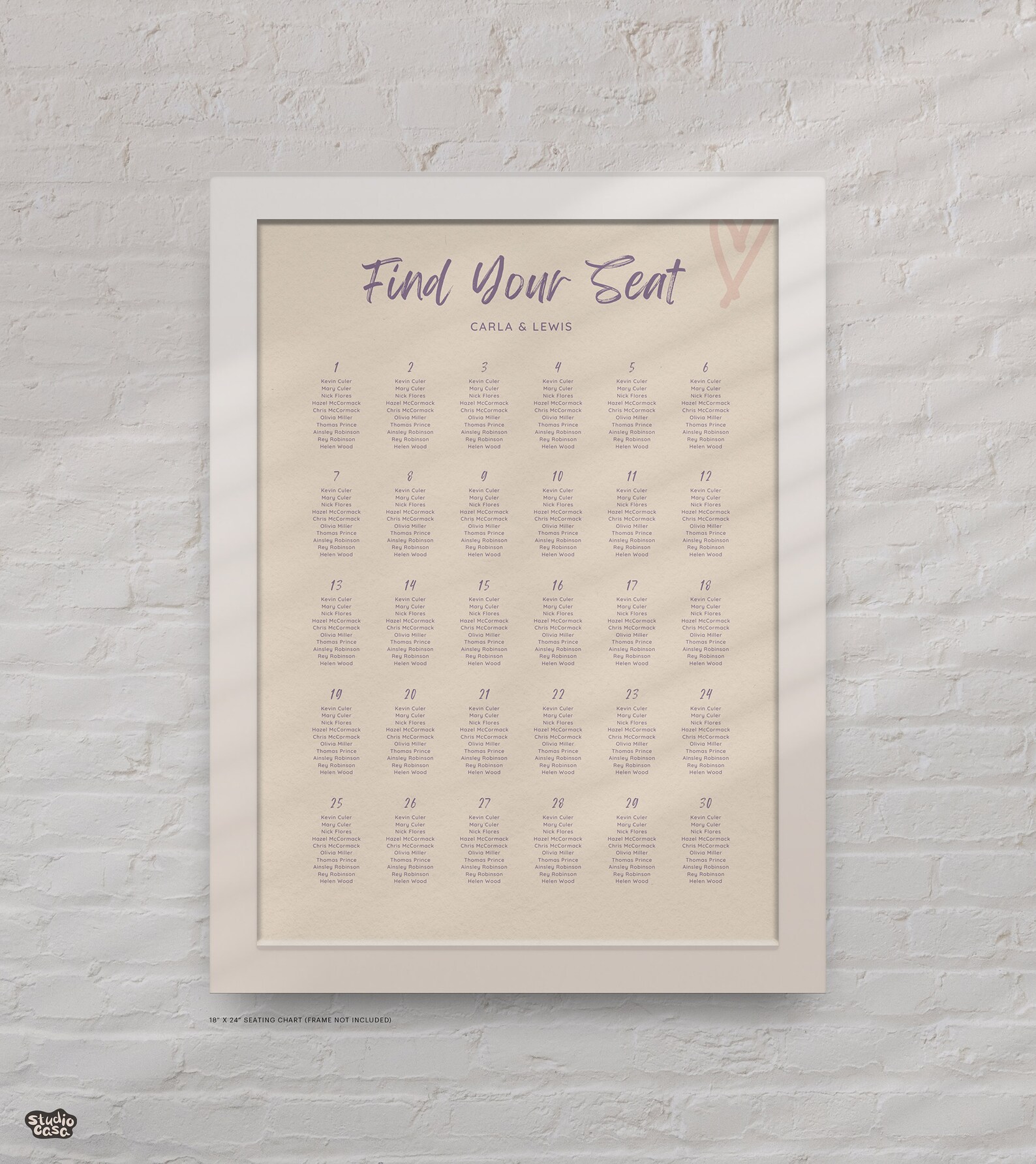 Cute Wedding Seating Chart | Purple Canva Wedding Template | Sweet ...
