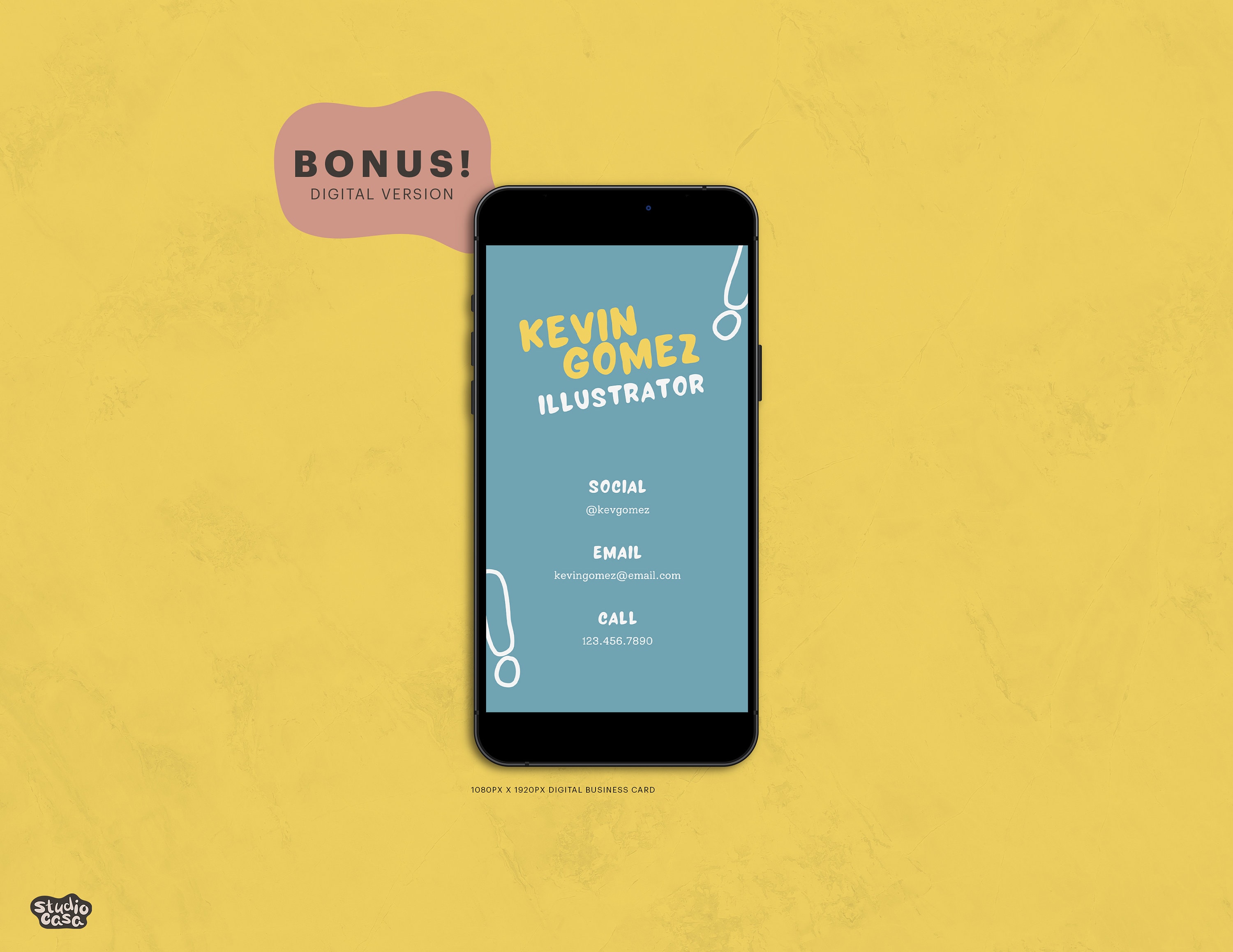 Funky Business Card | Ilustrated Canva Business Card Template | Fun ...