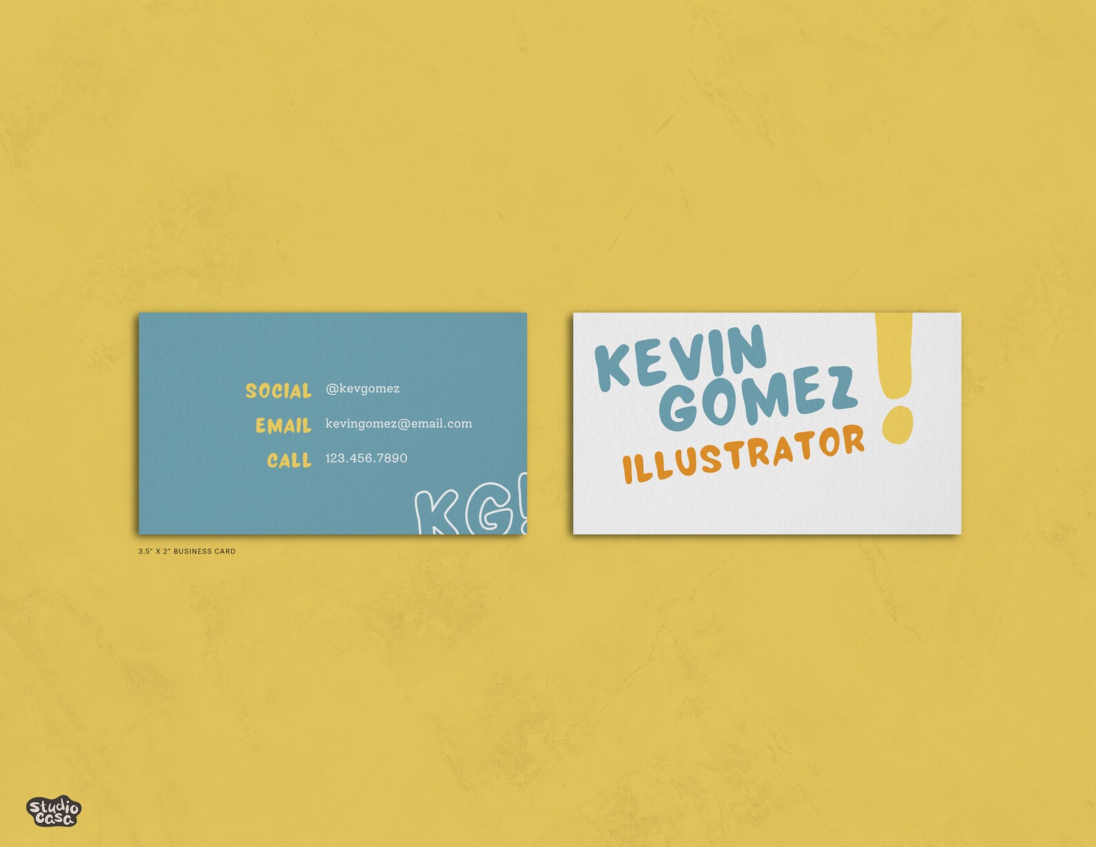 Funky Business Card | Ilustrated Canva Business Card Template | Fun ...