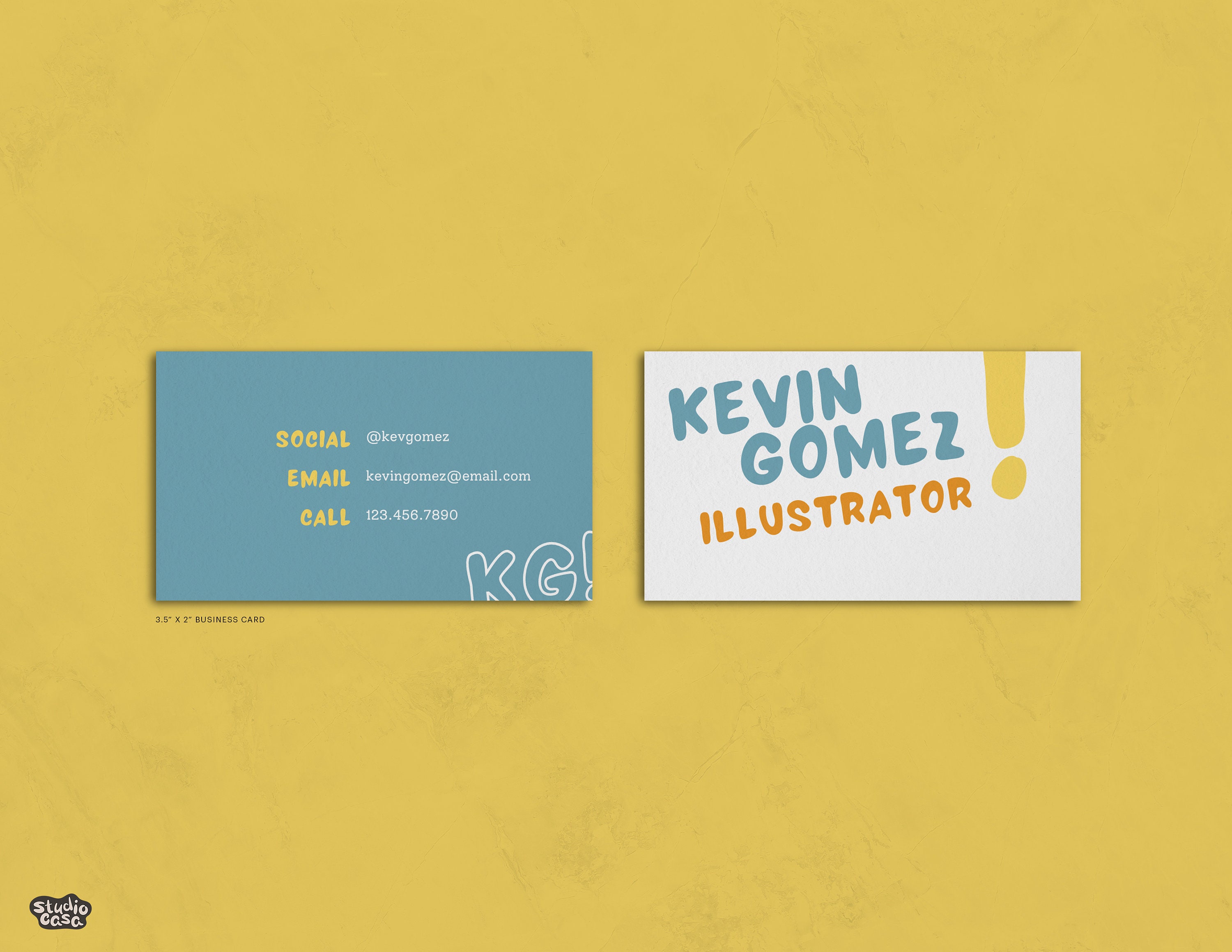 Funky Business Card | Ilustrated Canva Business Card Template | Fun ...