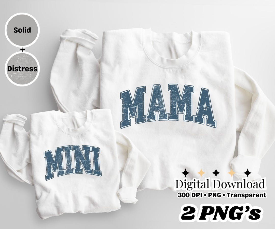 Mama Blue Varsity Png Bundle, Shirt Png, Sublimation Png Mini Png ...