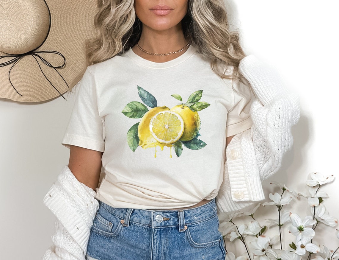 Lemon Shirt for Women, Cottagecore Tshirt, Botanical Fruit T-shirt ...