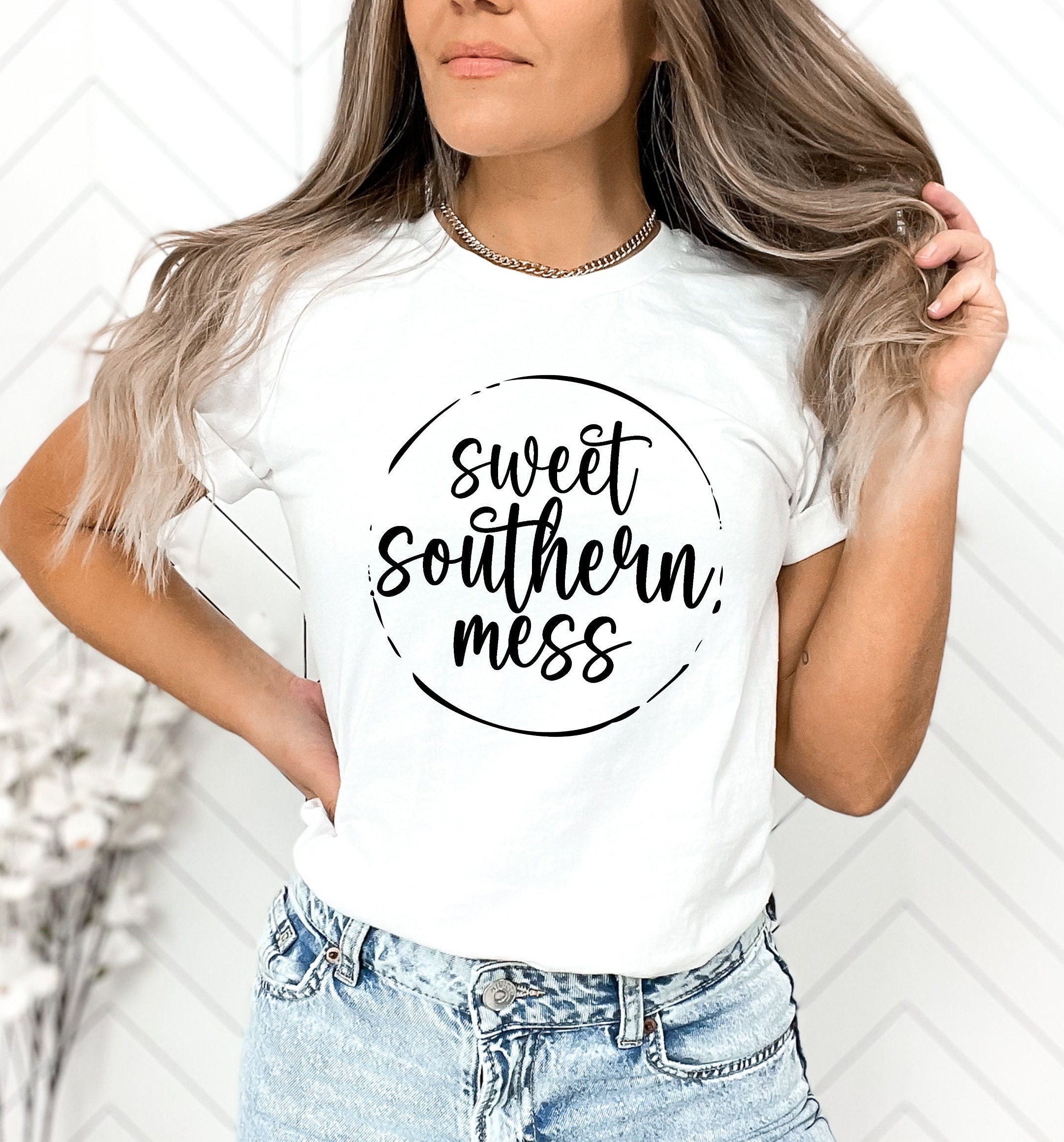 Sweet Southern Mess Shirt for Women, Funny Southern Women Tshirt ...