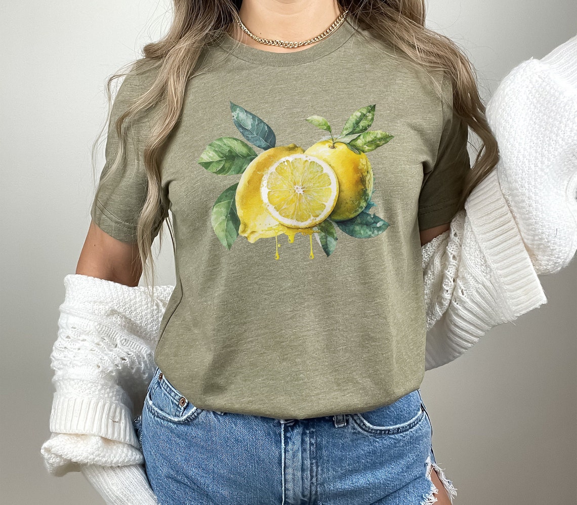 Lemon Shirt for Women, Cottagecore Tshirt, Botanical Fruit T-shirt ...