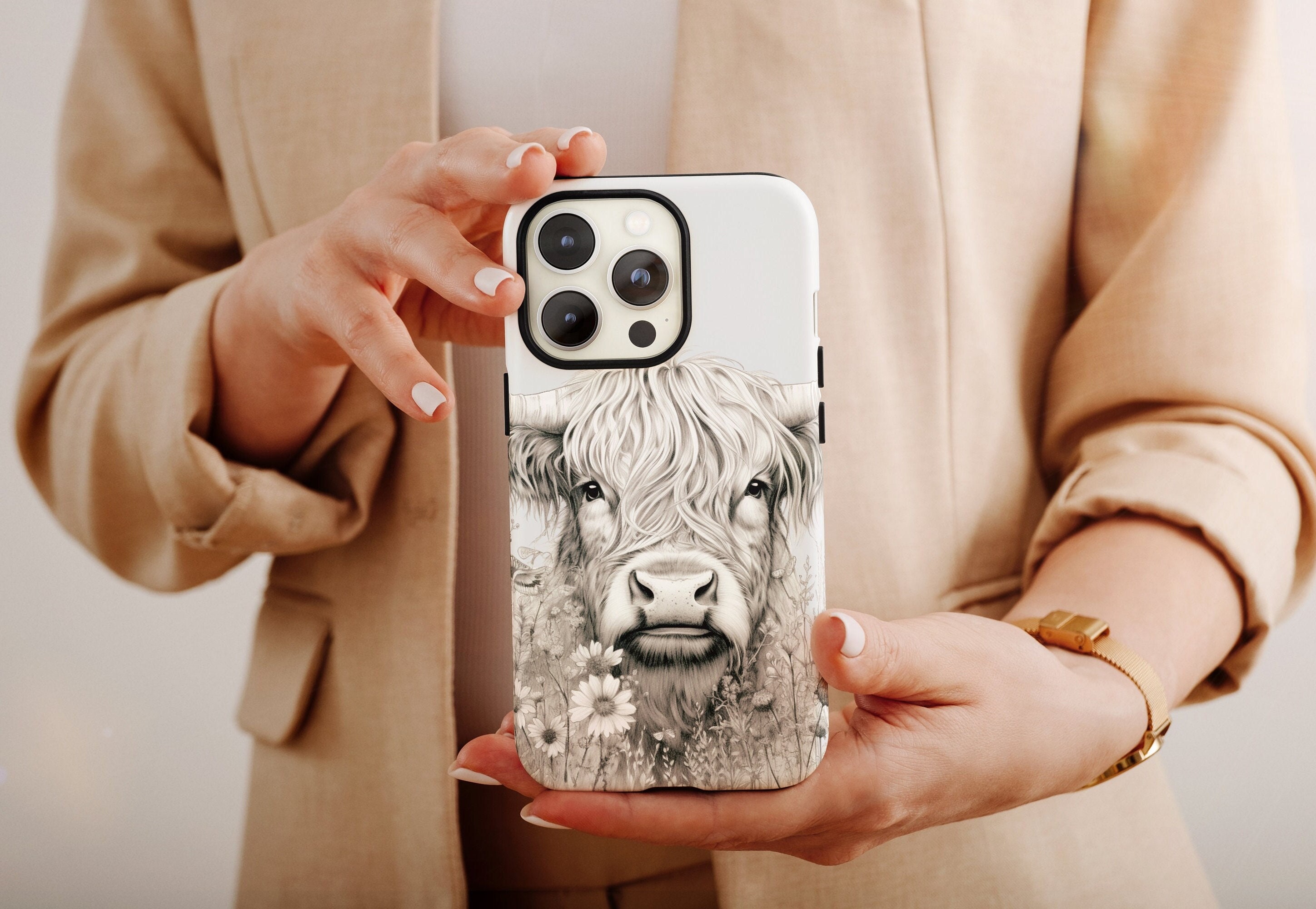 Highland Cow Phone Case, Tough Phone Case for Iphone, Smartphone Case ...