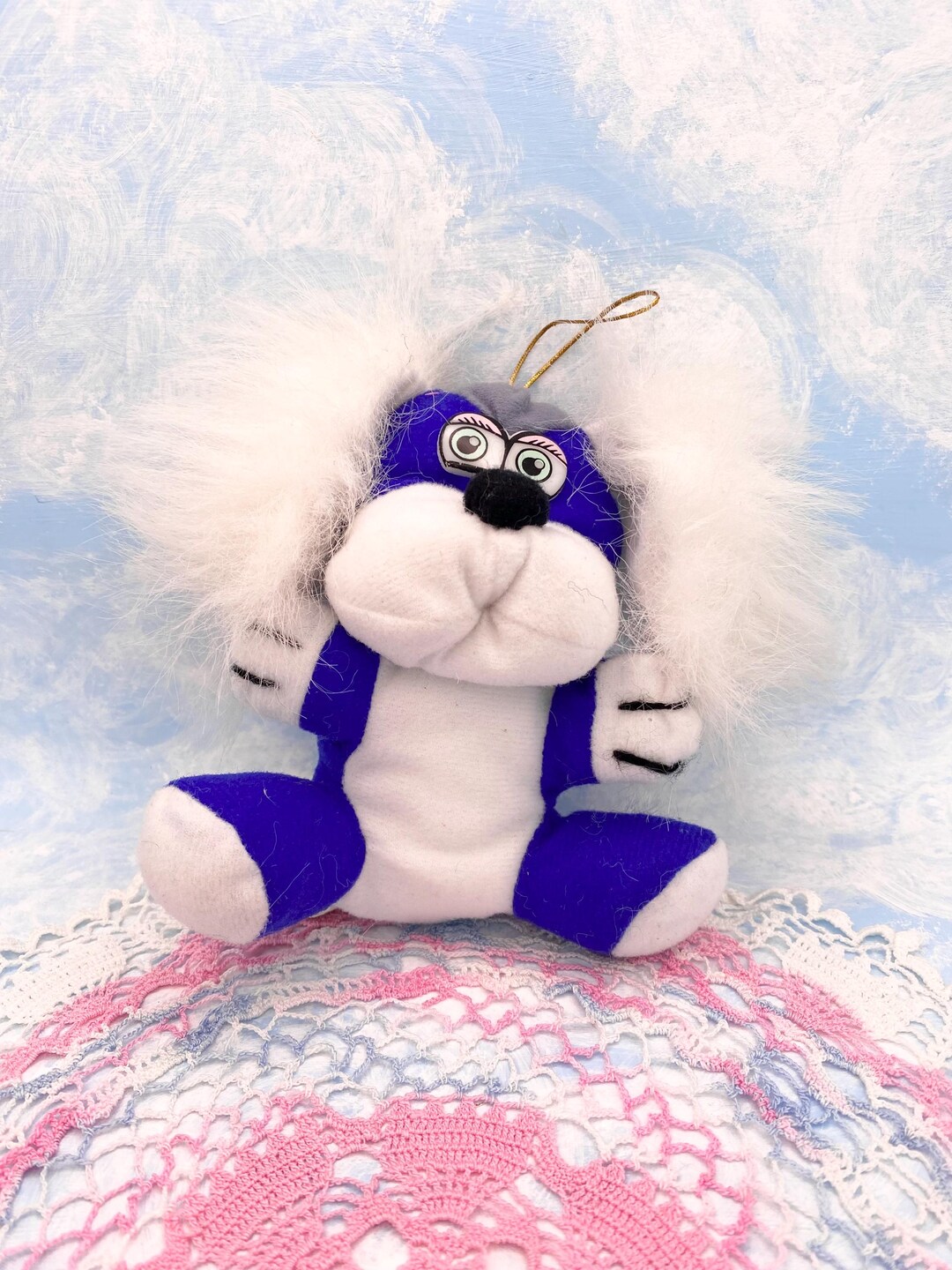 Nanco Blue Plush Dog Vintage Toy - Etsy