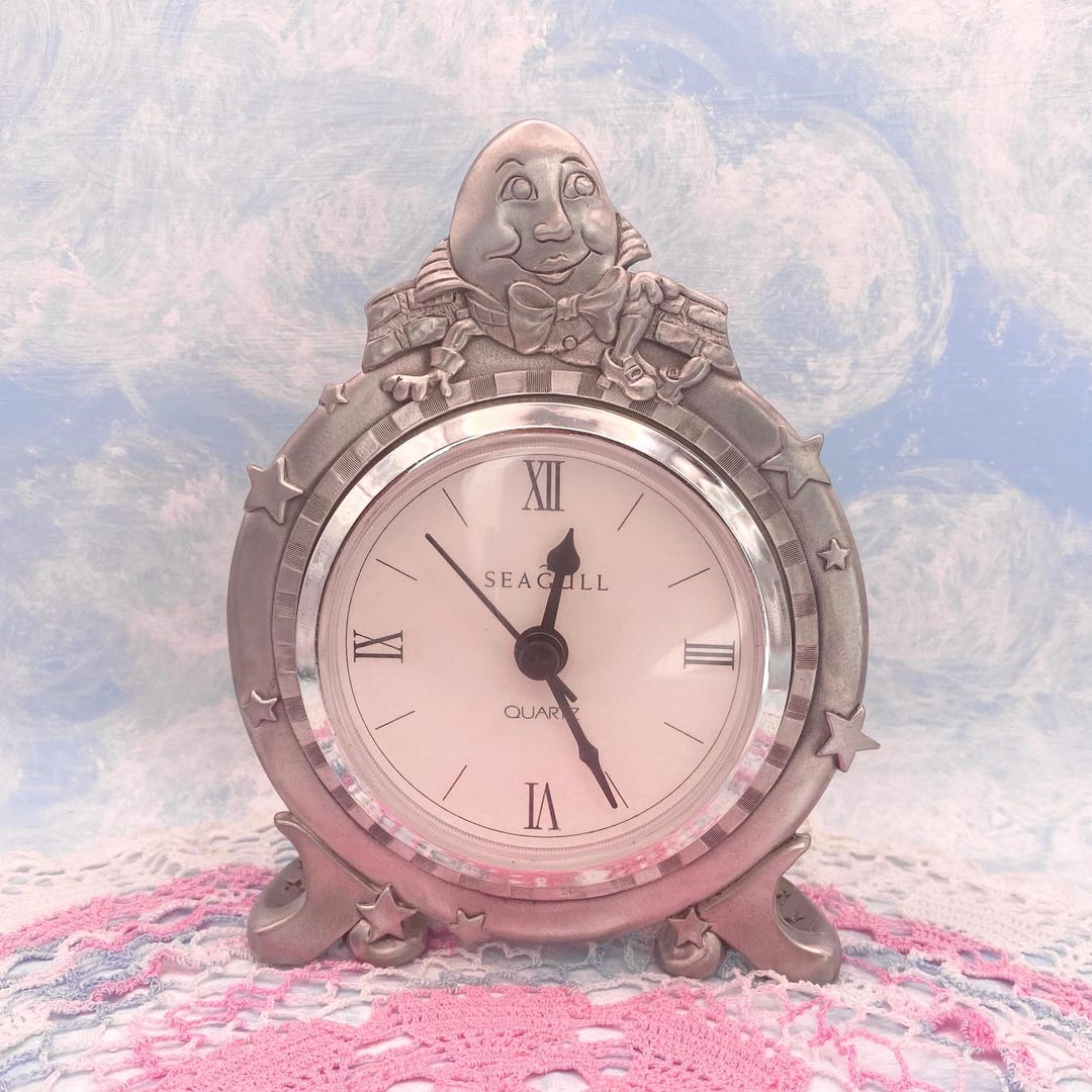 Pewter Humpty Dumpty Clock by Seagull 1987 - Etsy