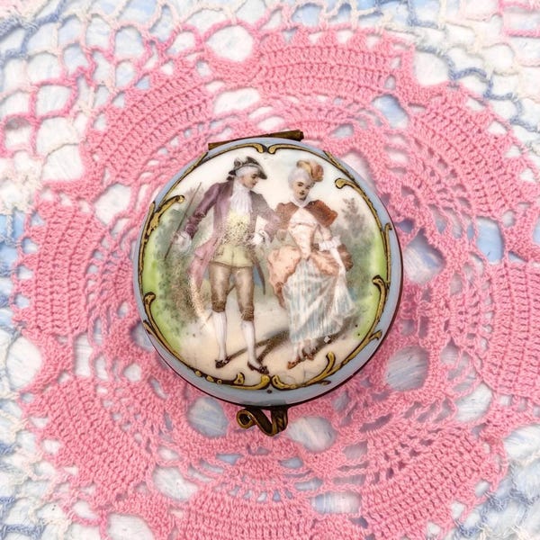 Antique Limoge Pill Box - Etsy
