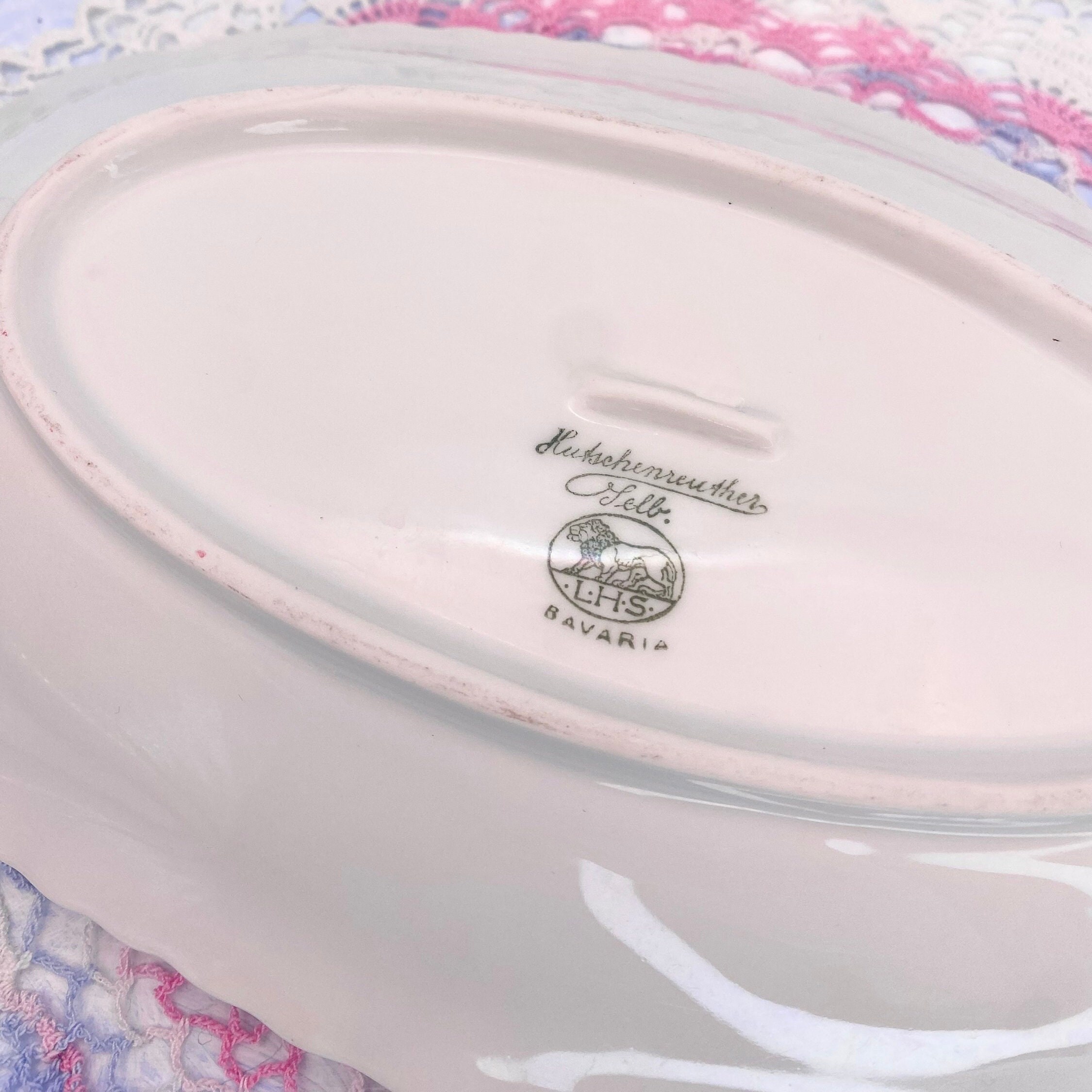Hutschenreuther Selb Bavarian Porcelain Floral Celery Dish Antique ...