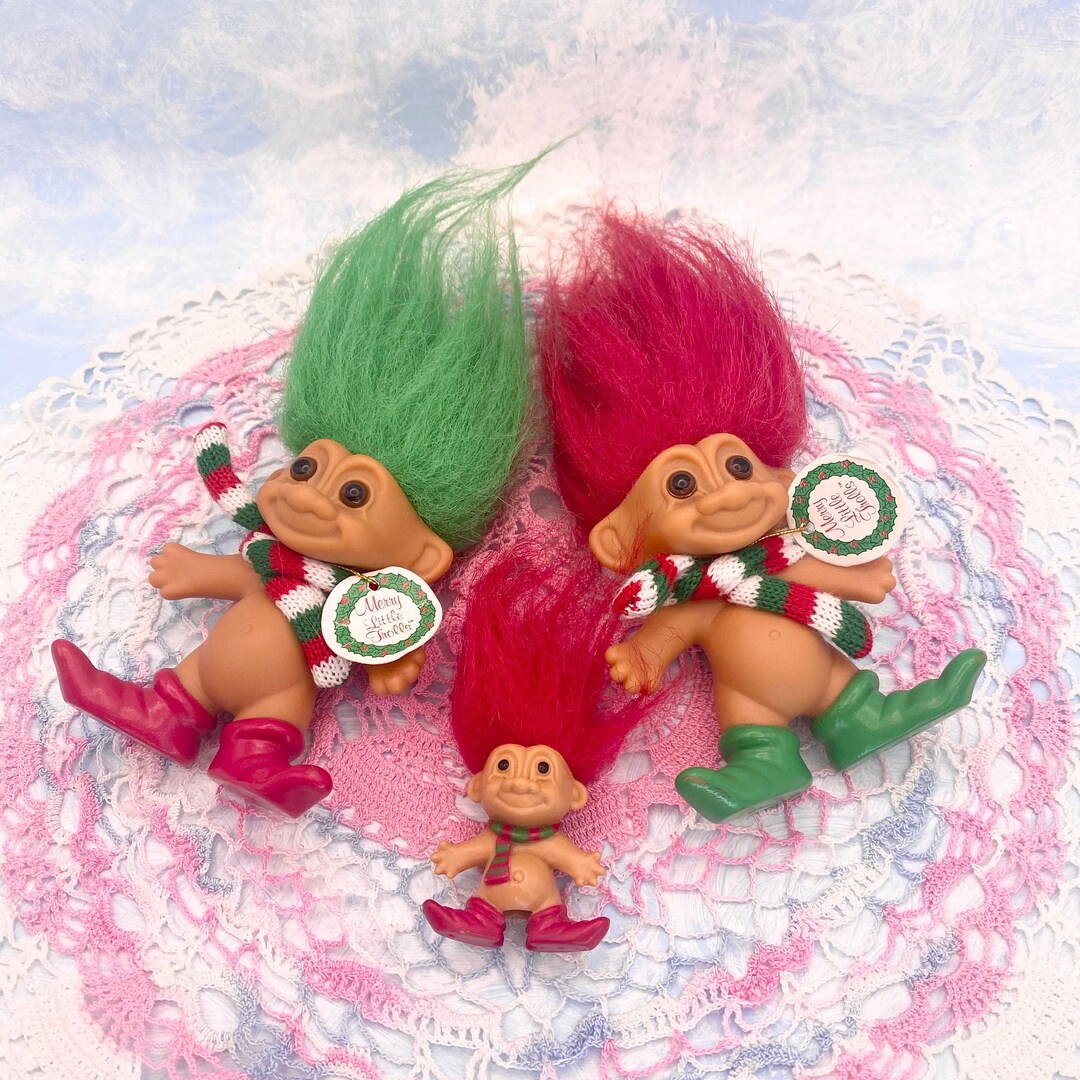 Russ Holiday Elf Troll Dolls Vintage Christmas Troll Lot of 3 - Etsy