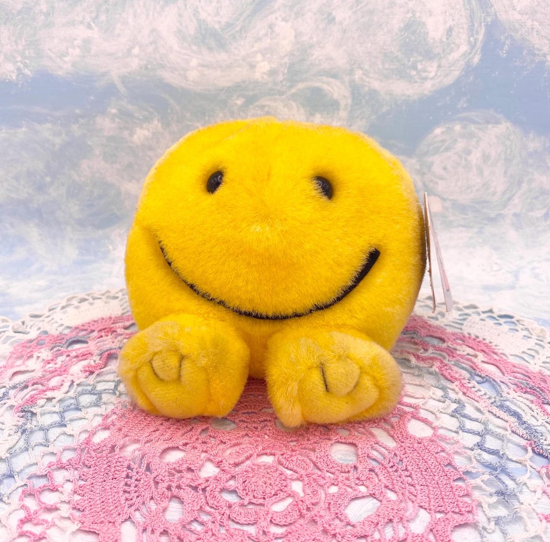 Puffkins happy Smiley Vintage Plush by Swibco - Etsy