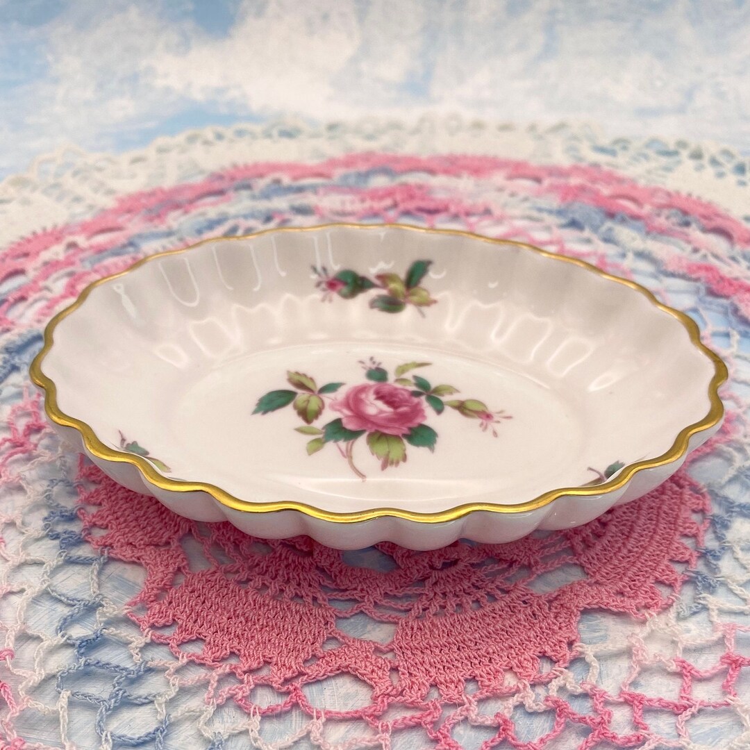 Spode Billingsley Rose Spray Scalloped Bone China Dish - Etsy