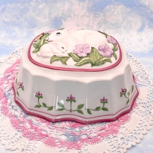 Le Cordon Bleu Bunny Rabbit Ceramic Jello Mold by Franklin Mint Vintage ...